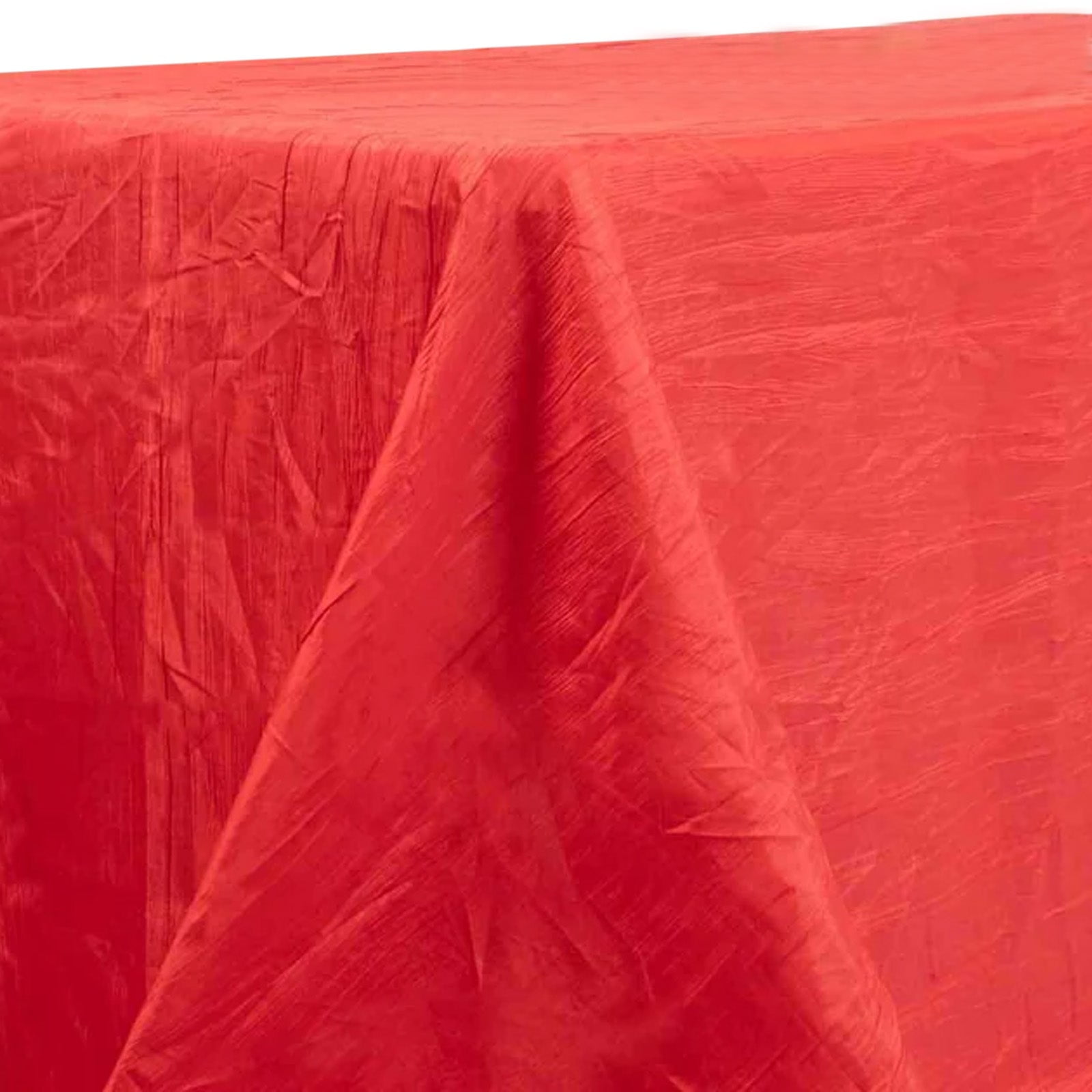 Efavormart 90" X 132" - Red Accordion Crinkle Taffeta Rectangular Table ...