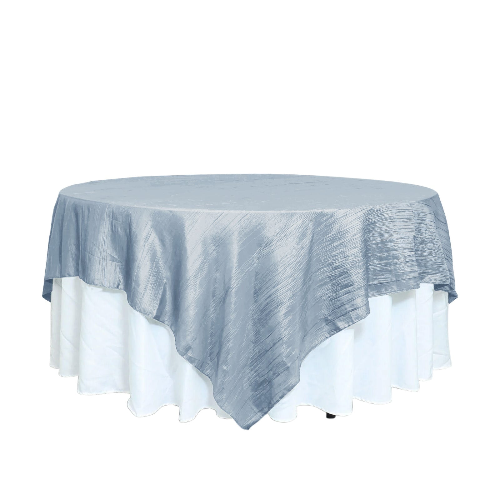 Efavormart 90"X90" Dusty Blue Accordion Crinkle Taffeta Table Overlay ...
