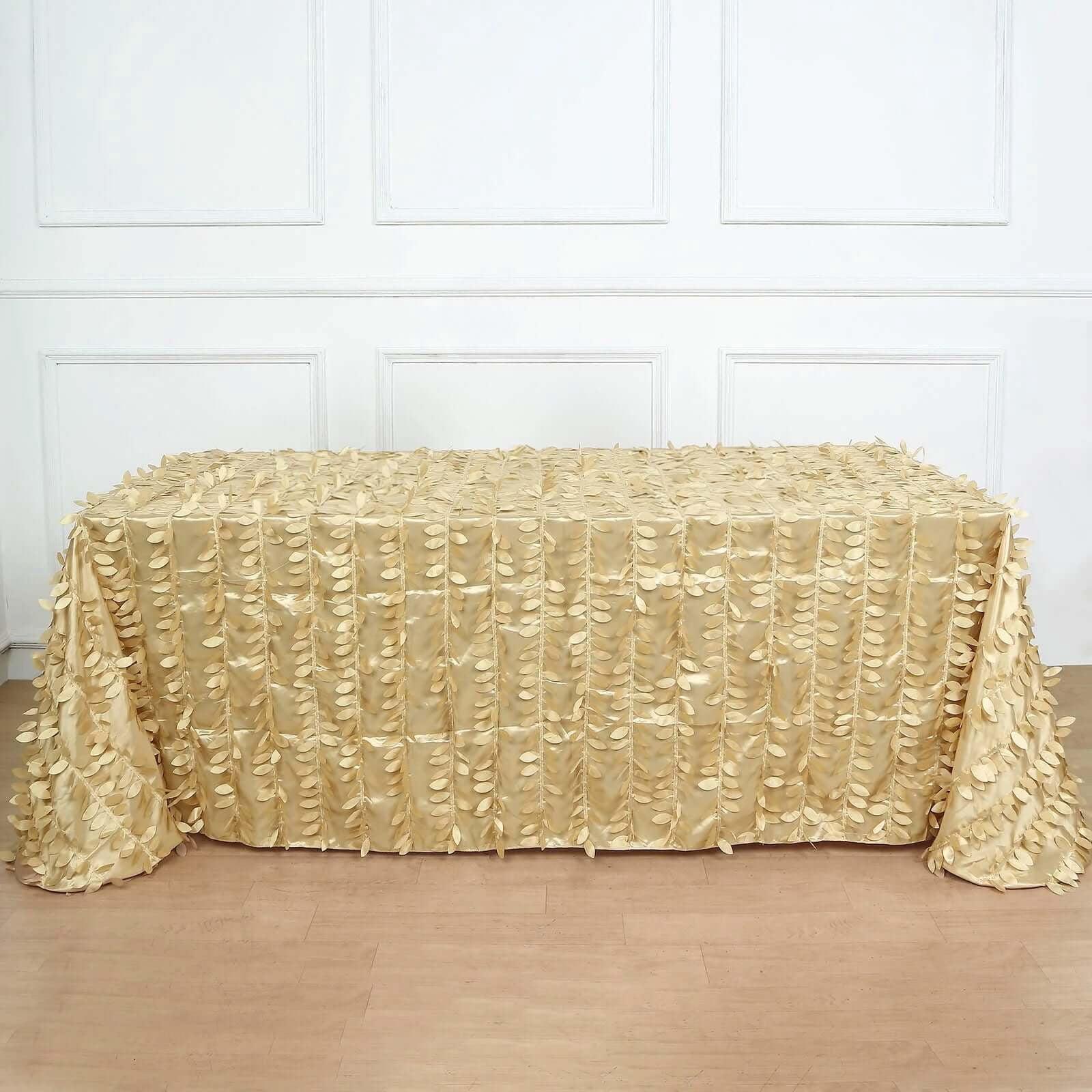 Efavormart 90"x132" Rectangle Leaf Petal Taffeta Tablecloth ...
