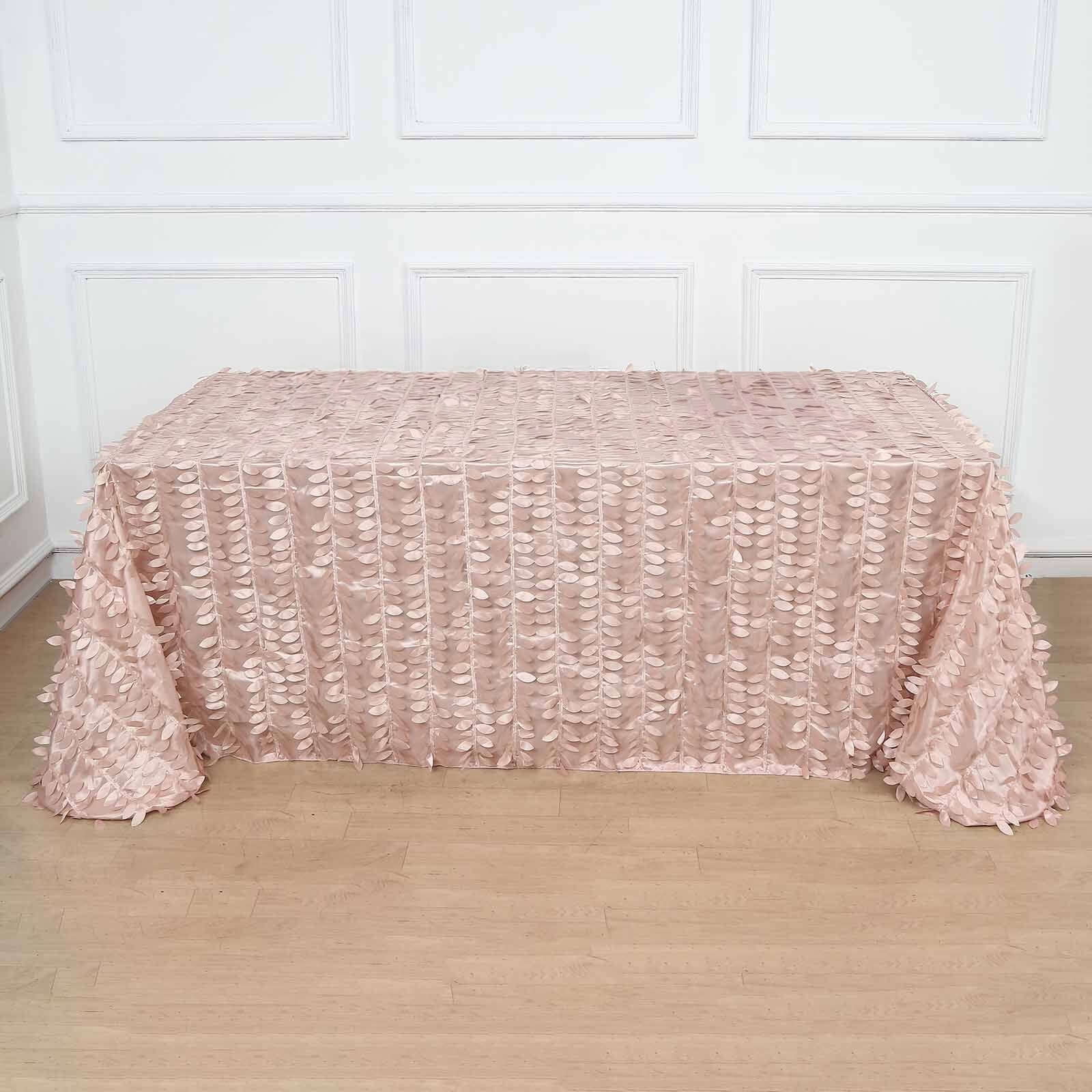 Efavormart 90"x132" Rectangle Leaf Petal Taffeta Tablecloth ...