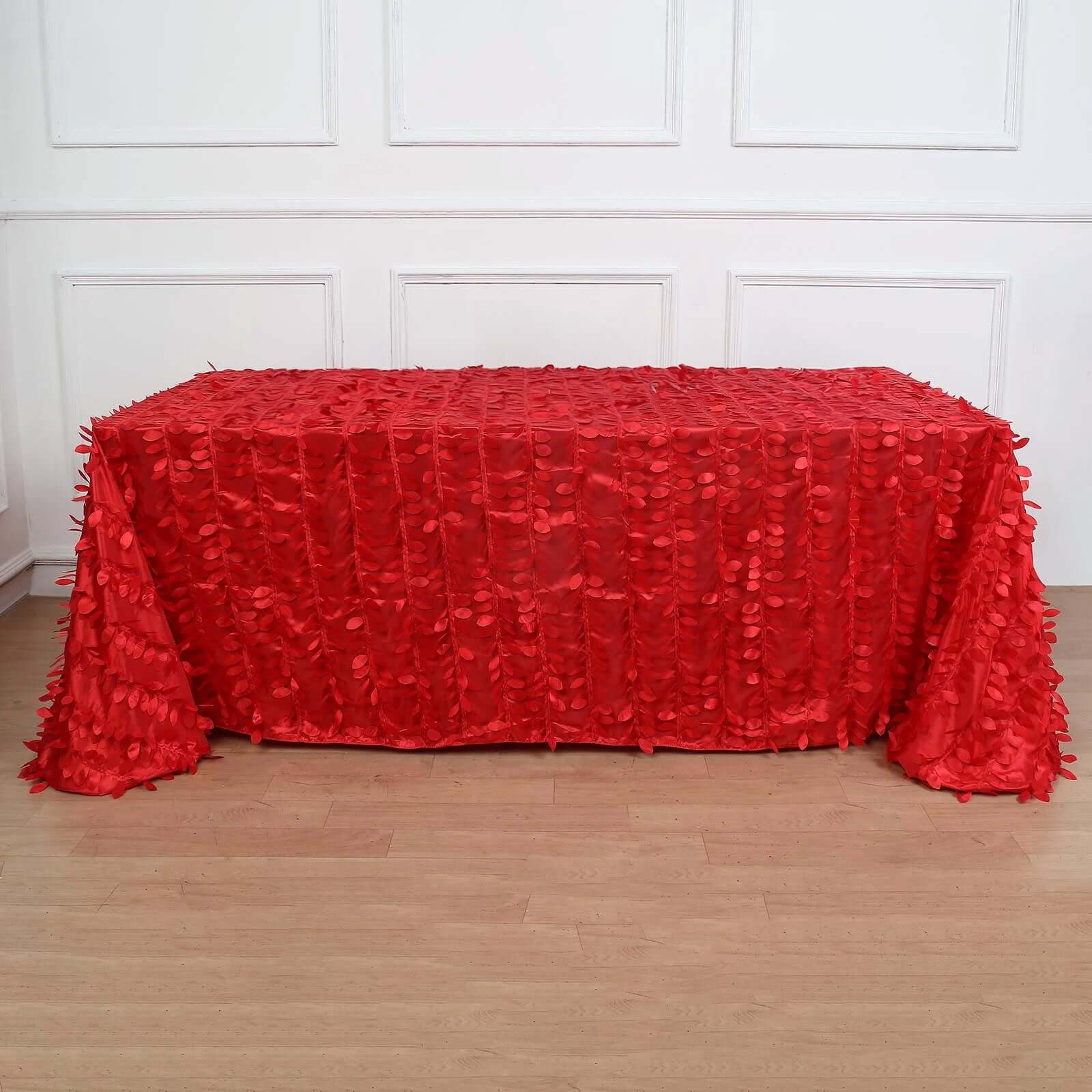 Efavormart 90"x132" Rectangle Leaf Petal Taffeta Tablecloth ...