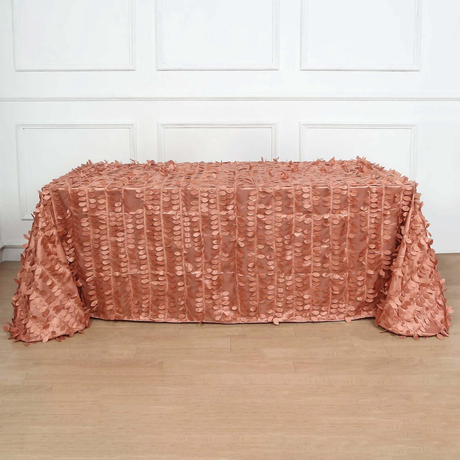 Efavormart 90"x132" Rectangle Leaf Petal Taffeta Tablecloth ...
