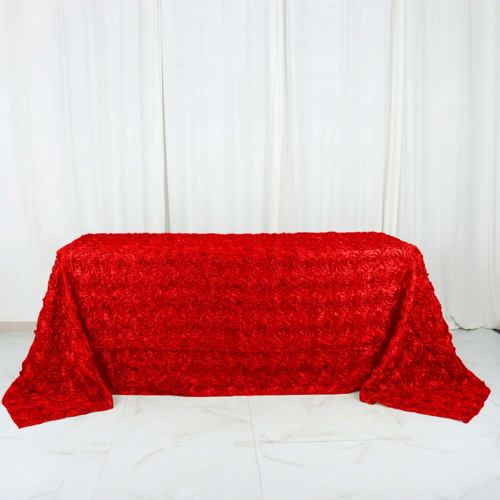 Efavormart 90"x132" Wholesale Rectangle Table Cover RED Grandiose ...