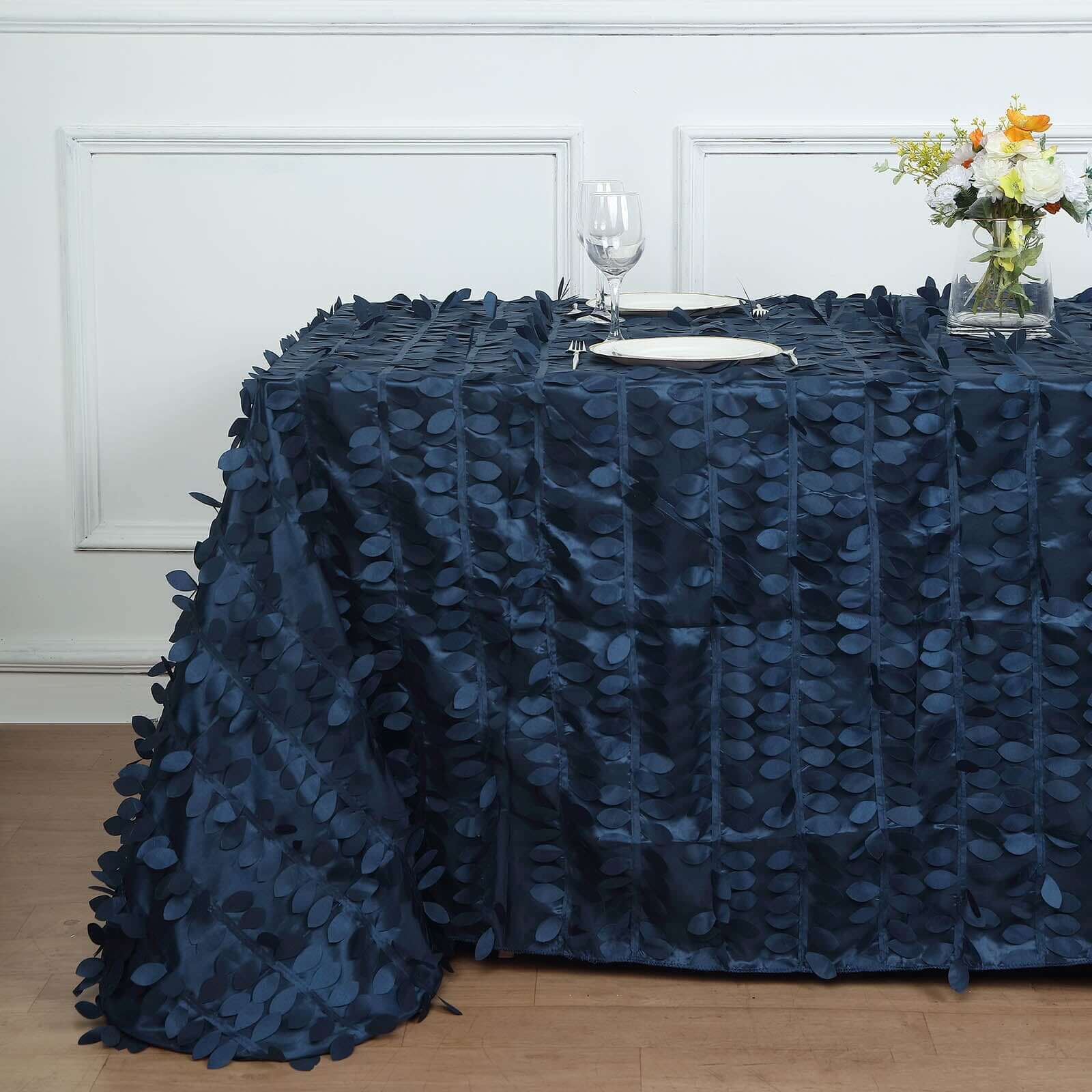 Efavormart 90"x156" Rectangle Leaf Petal Taffeta Tablecloth ...