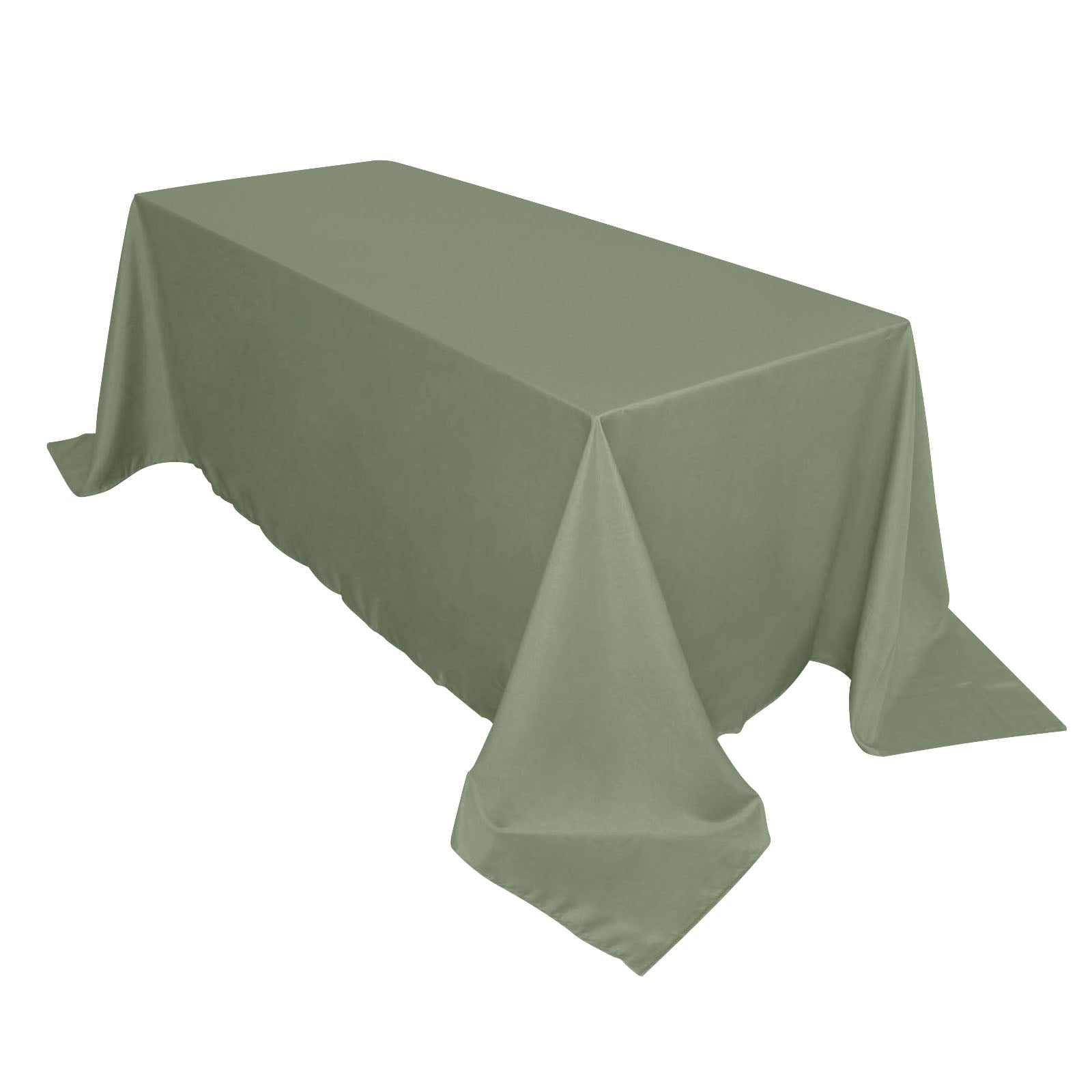 Efavormart 90x132" Rectangular Polyester Tablecloth - Eucalyptus Sage ...