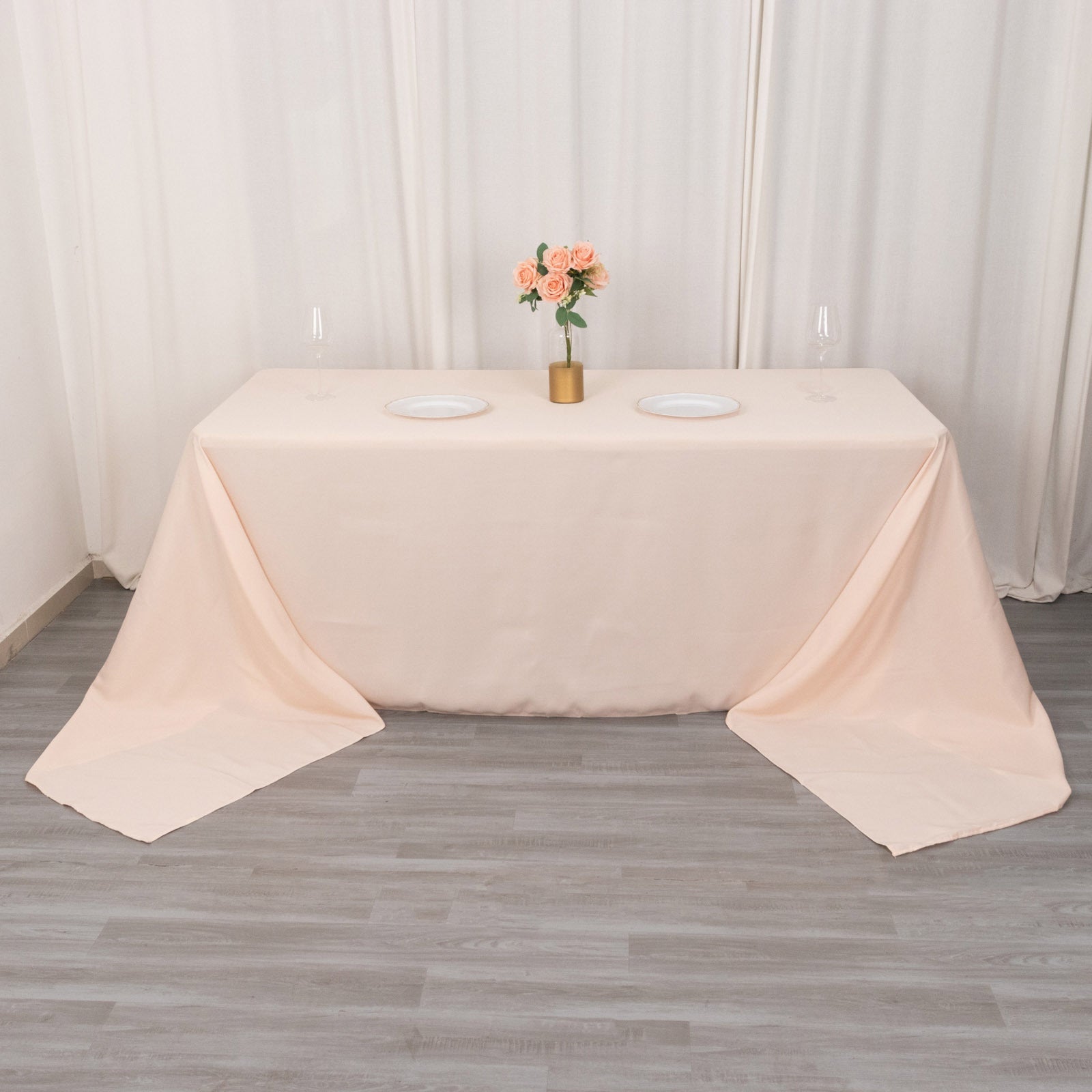Efavormart 90x132" Seamless Premium Blush Rose Gold 200 GSM Linens ...