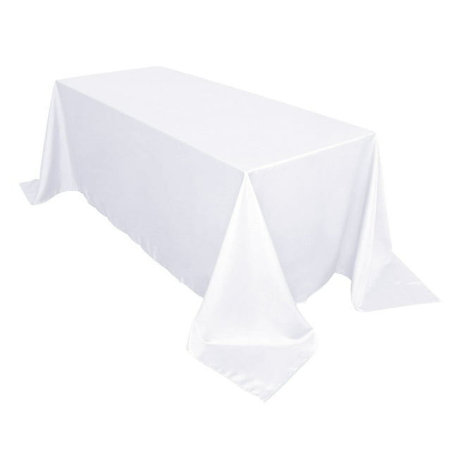 Efavormart 90x132" WHITE Wholesale Rectangle Polyester Rectangle ...