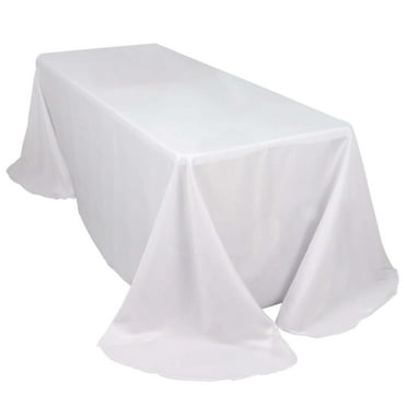 Efavormart 90x156" WHITE Wholesale Rectangle Polyester Tablecloth Linen ...