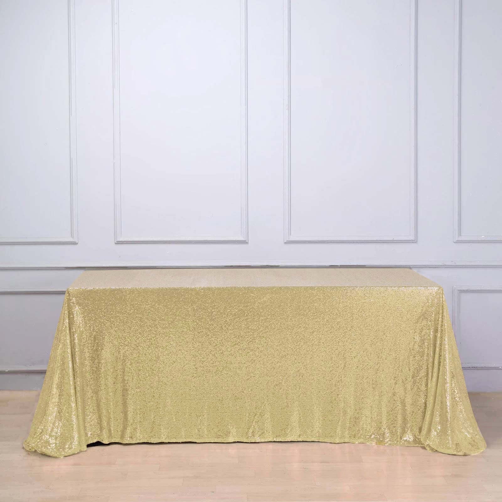 Efavormart 90x132" Wholesale Rectangle Table Cover Premium Sparkly ...