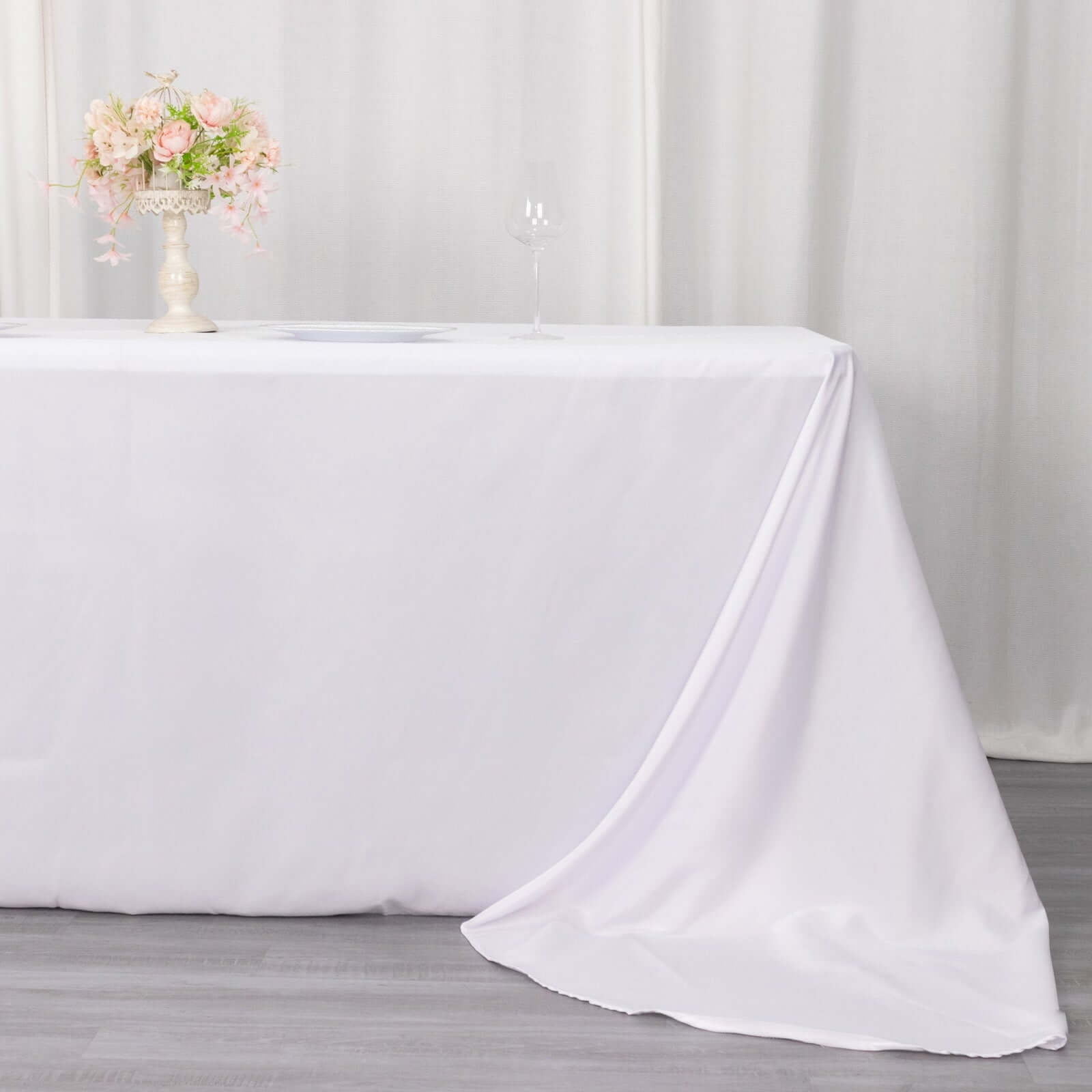 Efavormart Large 90x156" White Rectangular Premium Polyester Tablecloth ...