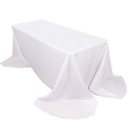 Efavormart 90x132" WHITE Wholesale Rectangle Polyester Rectangle ...