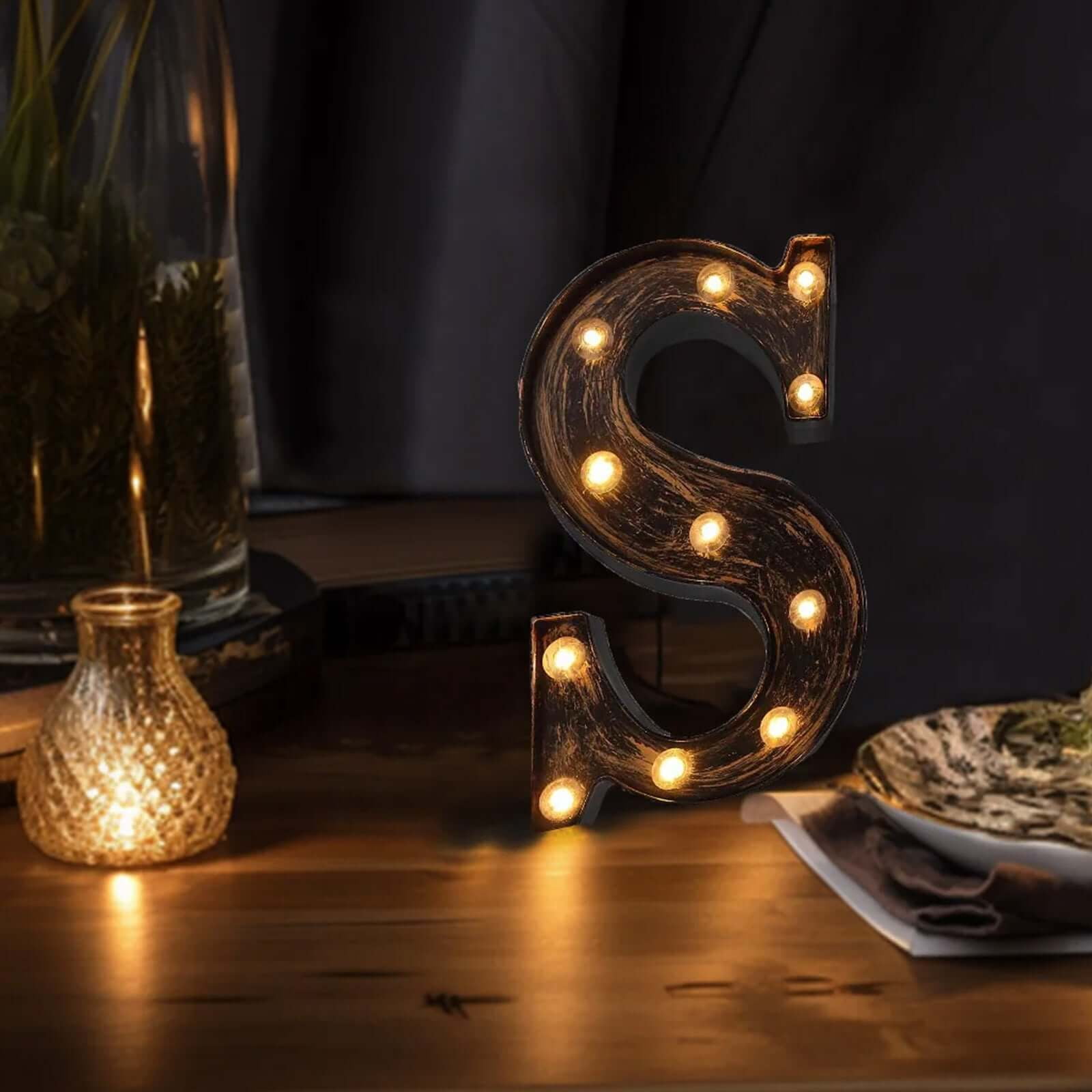 Efavormart Antique Black Industrial Style Letter "S", Vintage Style ...