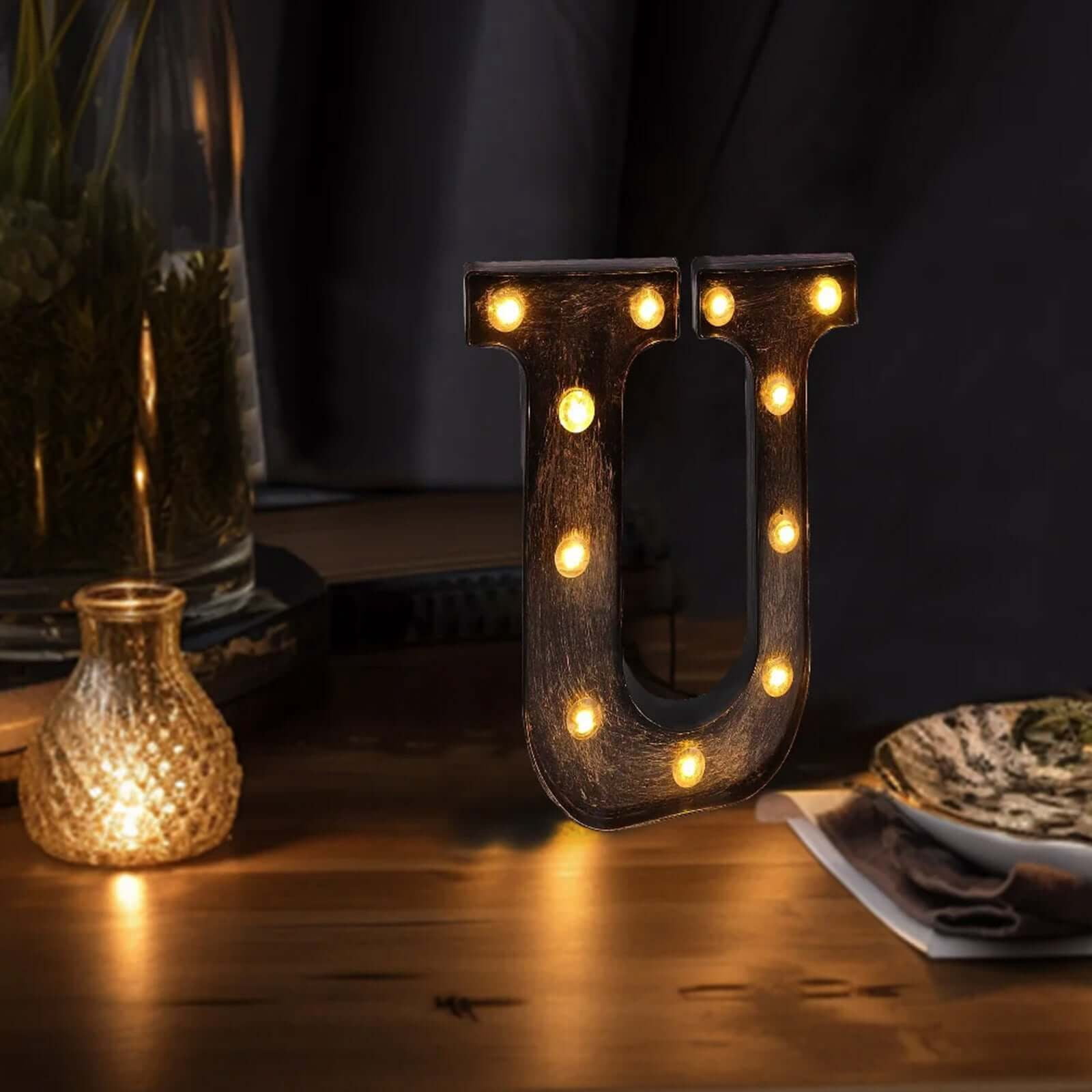 Efavormart Antique Black Industrial Style Letter "U", Vintage Style ...