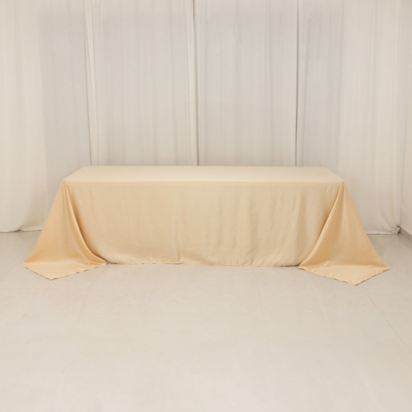 Efavormart Beige Seamless Lamour Satin Rectangle Tablecloth - 90"x156 ...