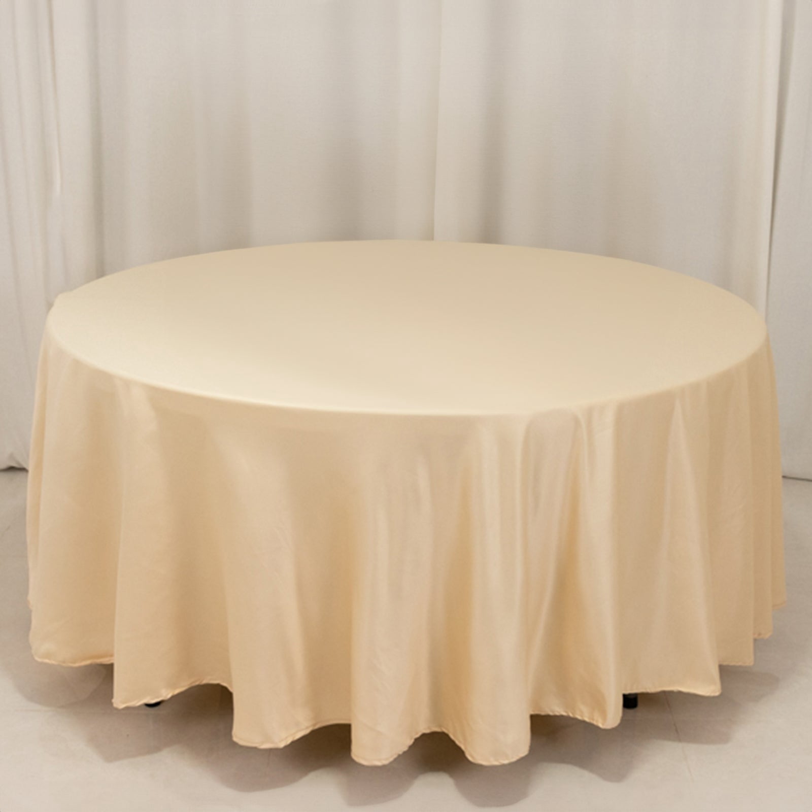 Efavormart Beige Seamless Lamour Satin Round Tablecloth - 108 ...