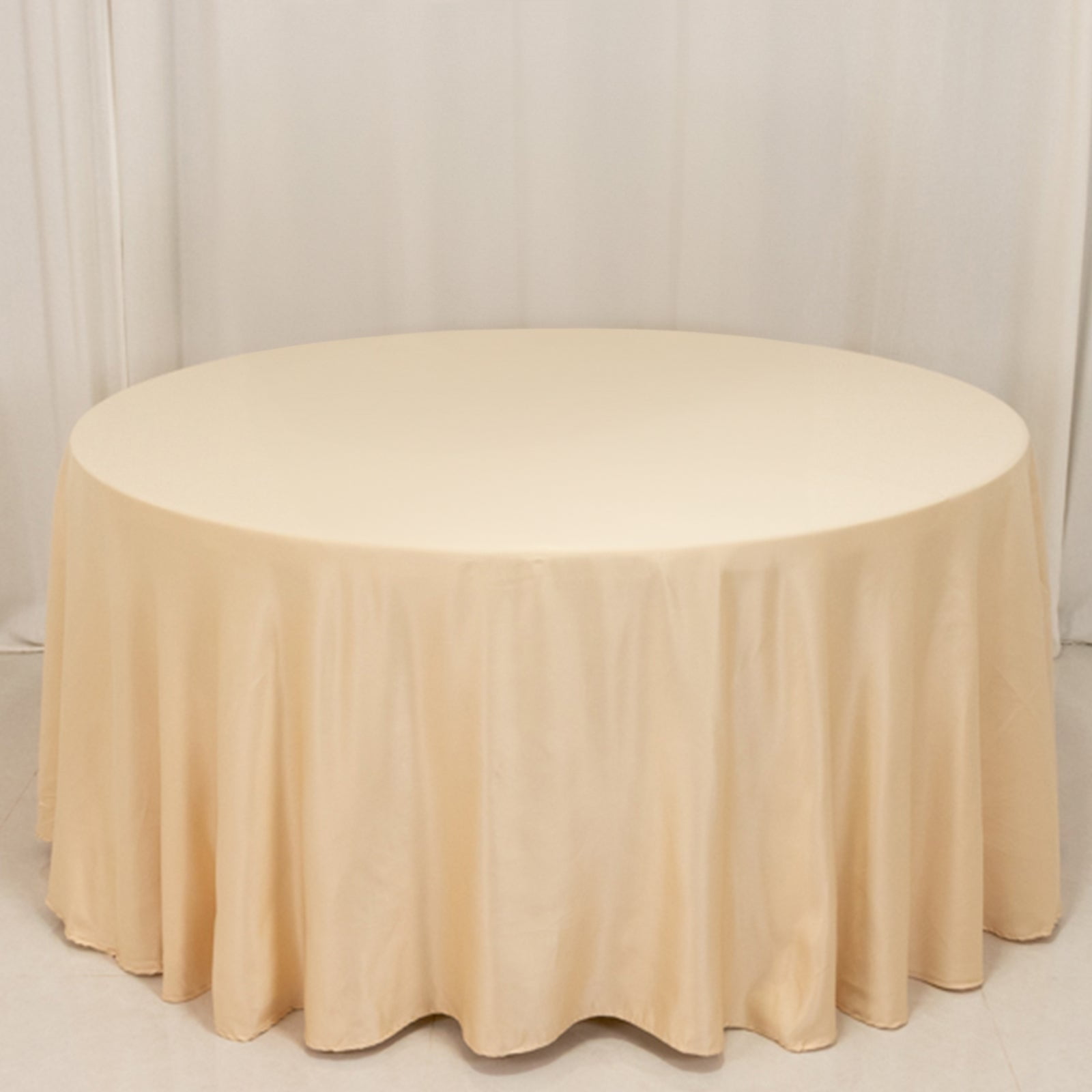 Efavormart Beige Seamless Lamour Satin Round Tablecloth - 120" for 5 ...