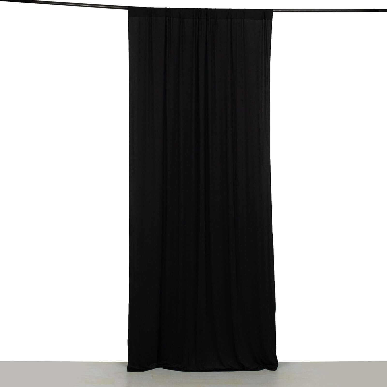 Efavormart Black 4-Way Stretch Spandex Drapery Panel with Rod Pockets ...
