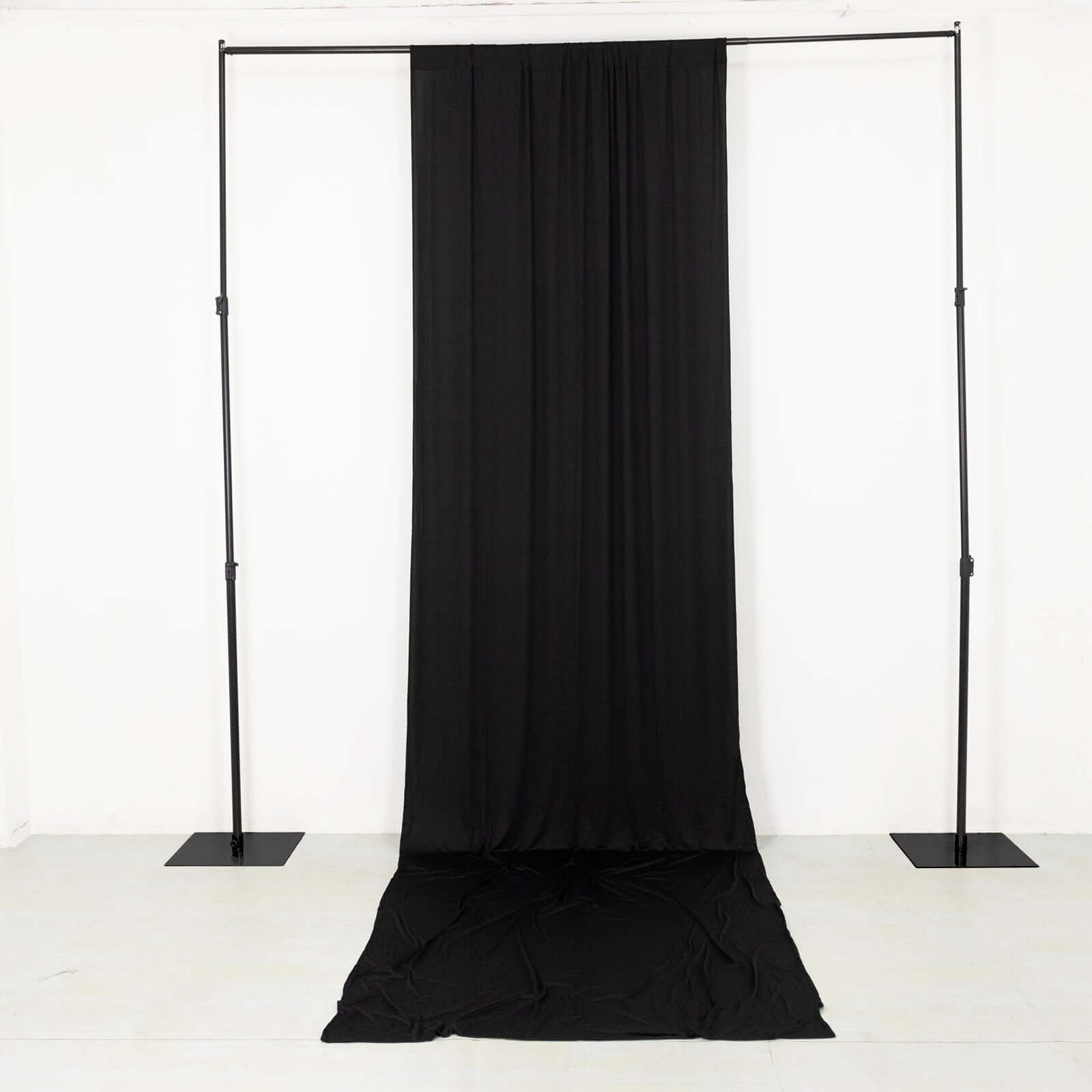 Efavormart Black 4-Way Stretch Spandex Drapery Panel with Rod Pockets ...