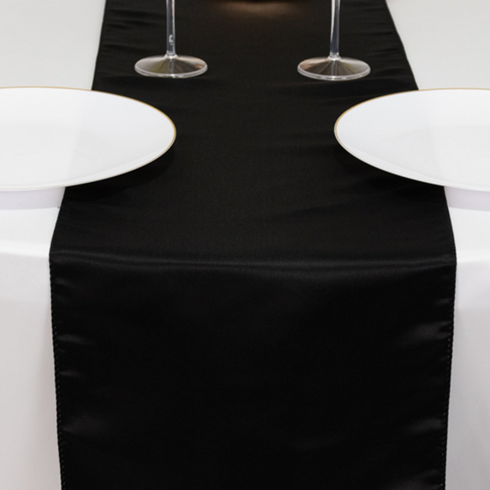 Efavormart Black Lamour Satin Table Runner - 12"x108" - Walmart.com