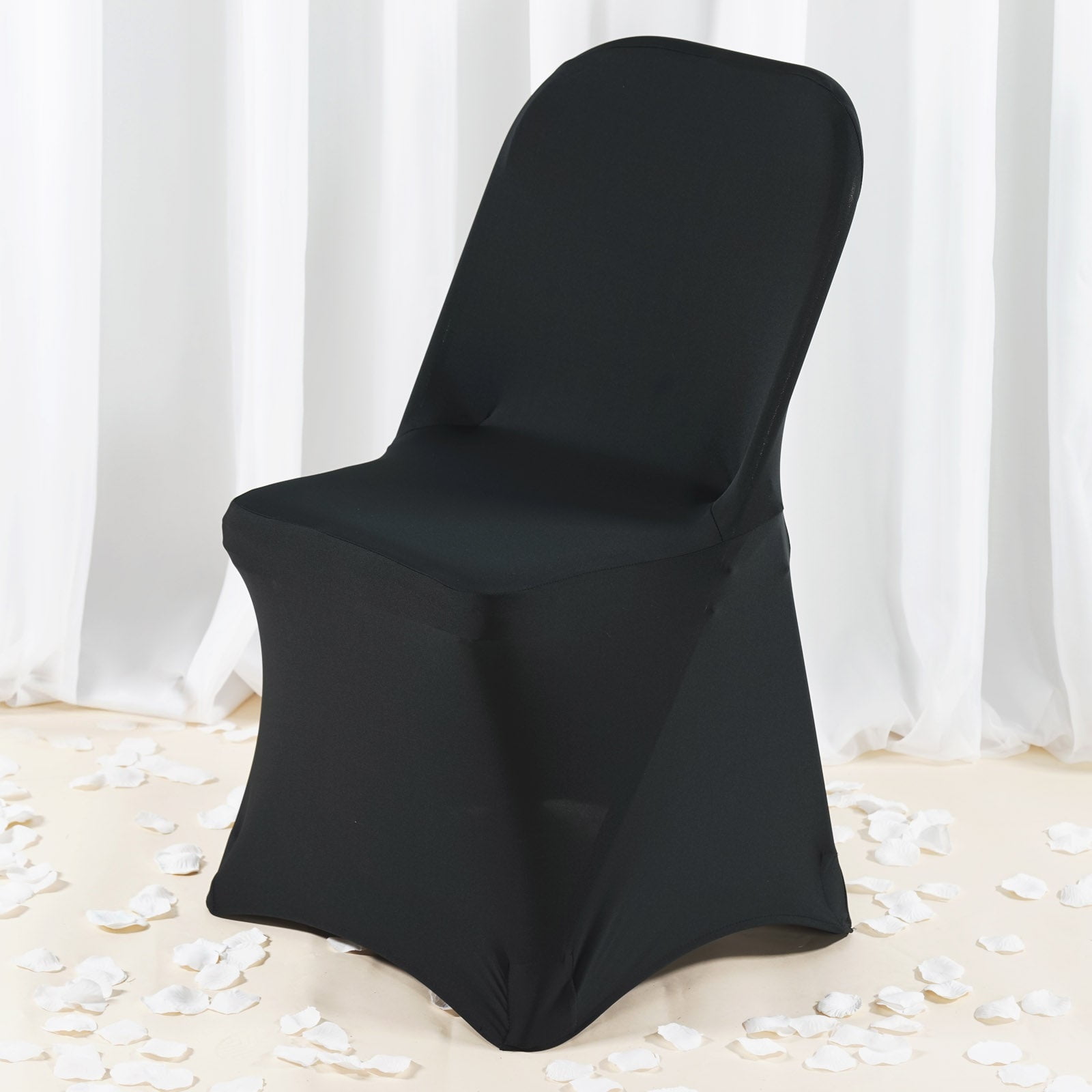 Efavormart Black Premium Spandex Folding Chair Covers, Stretch Fitted ...