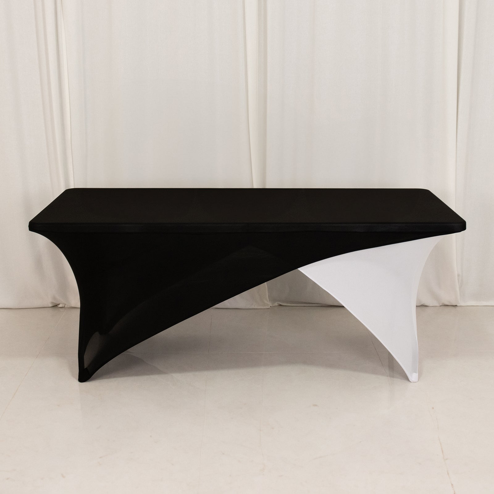 Efavormart Black White Cross Over Stretch Spandex Table Cover 6ft ...