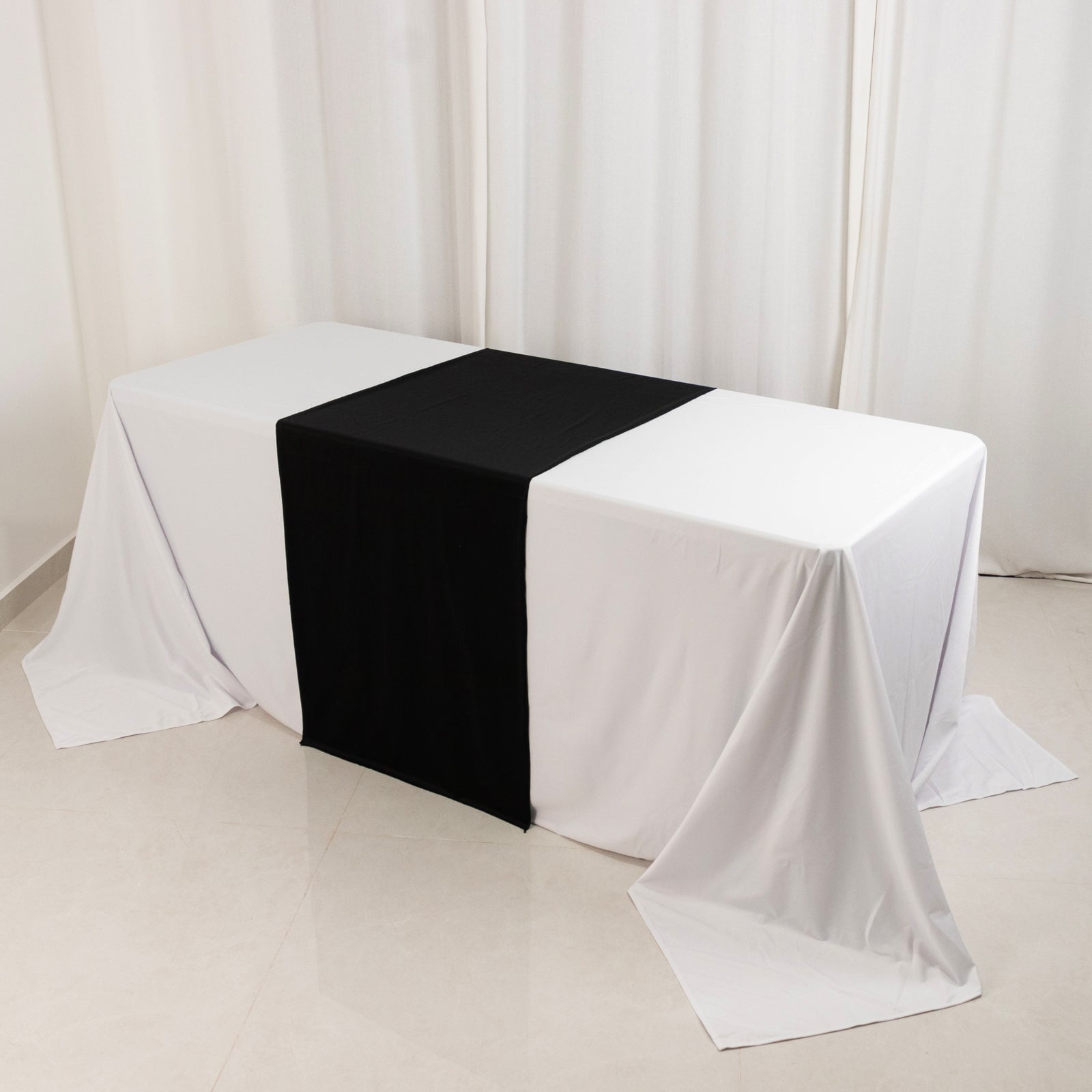Efavormart Black Wide Premium Polyester Table Runner, Printable ...