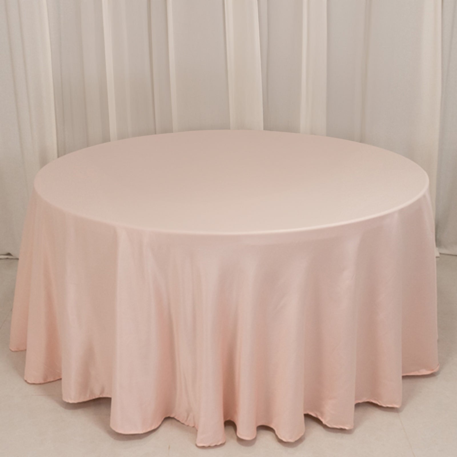 Efavormart Blush Seamless Lamour Satin Round Tablecloth - 120" for 5 ...