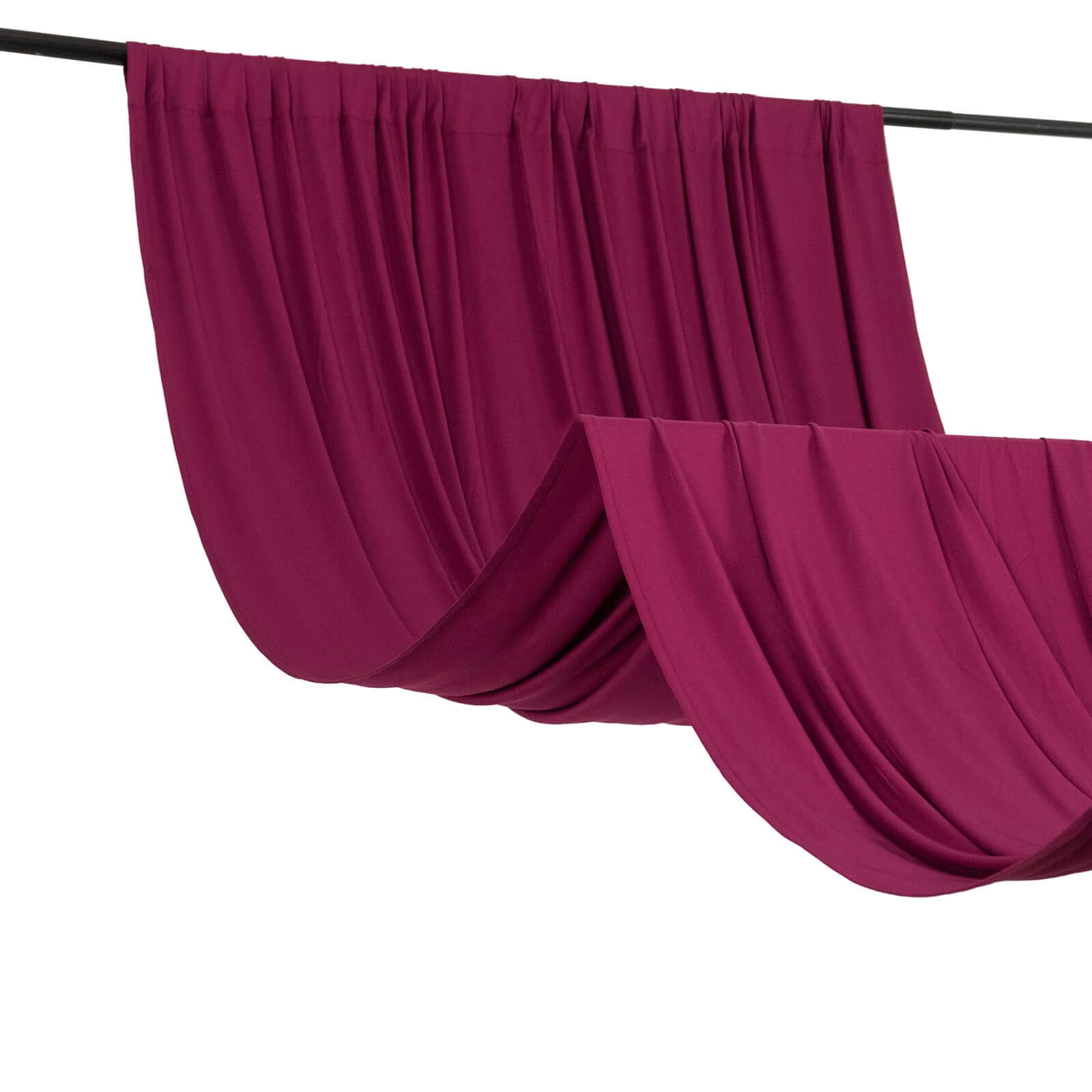 Efavormart Burgundy 4-Way Stretch Spandex Drapery Panel with Rod ...