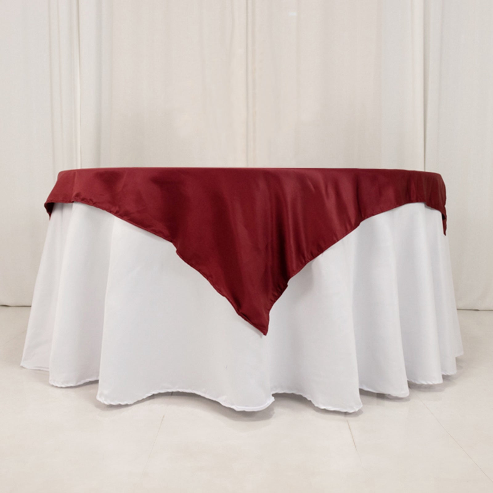 Efavormart Burgundy Seamless Lamour Satin Square Table Overlay - 54 ...