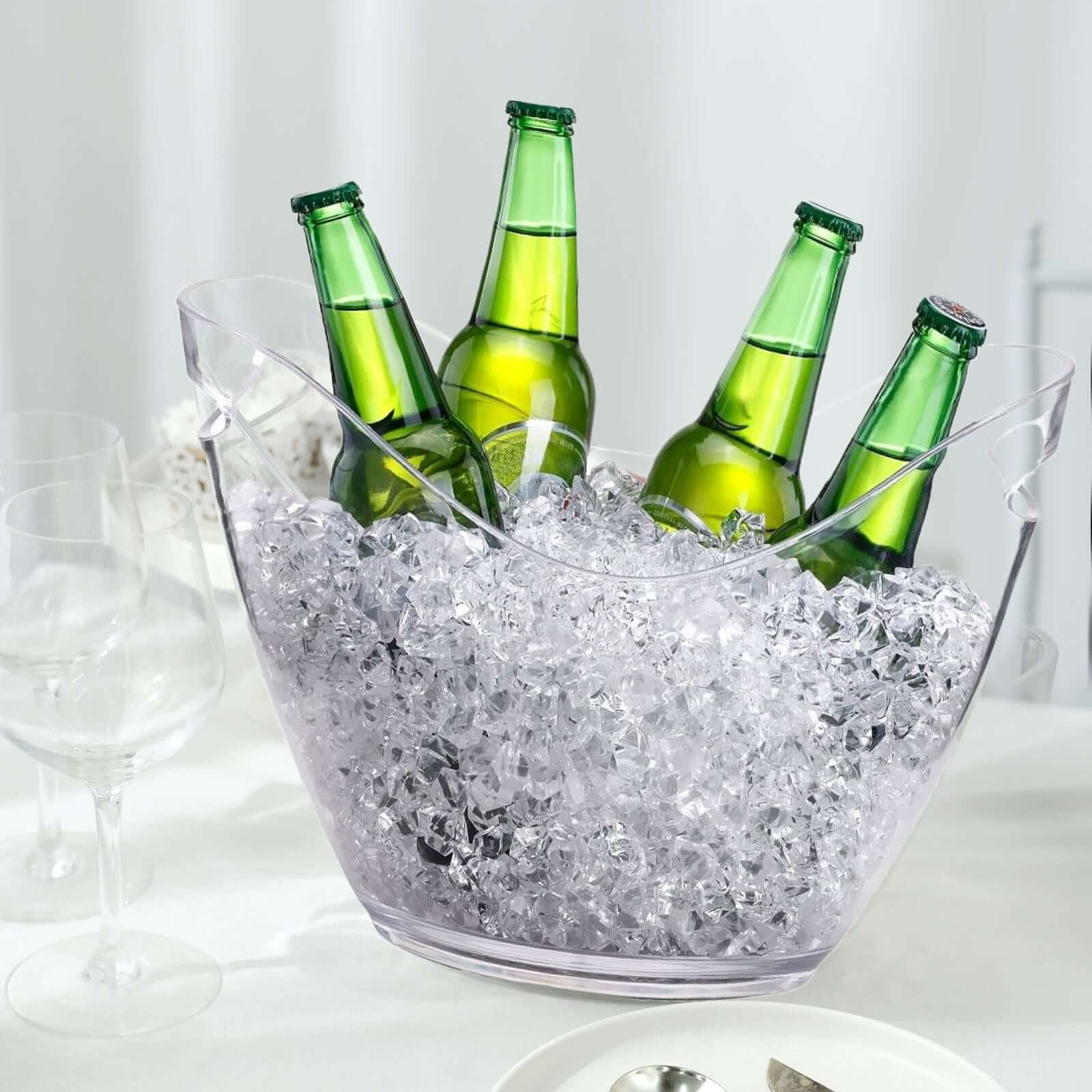 Efavormart Clear 7 Liter Plastic Ice & Drinks Bucket, Party Beverage ...