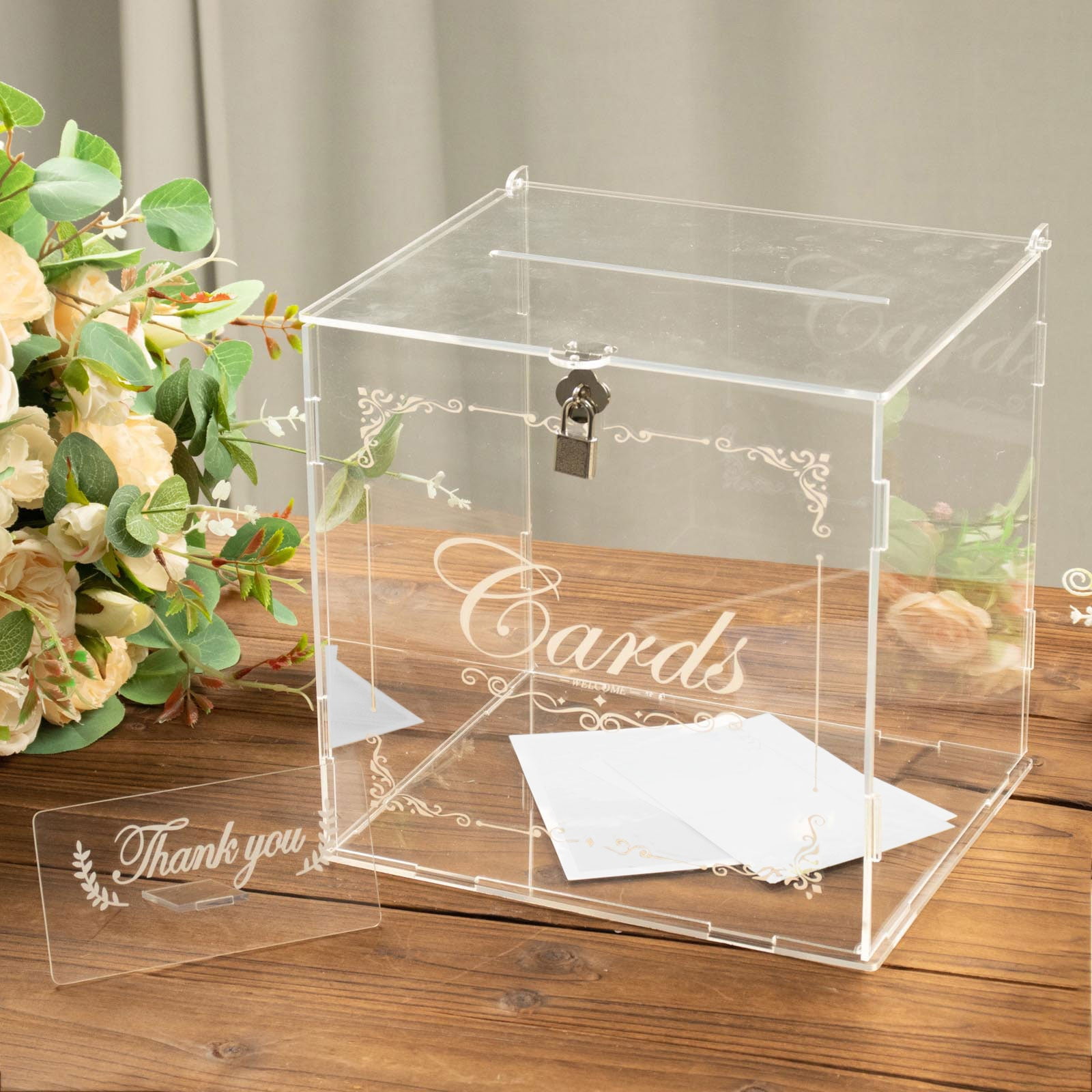 Efavormart Clear Acrylic Wedding Reception Money Card Box With Lock ...