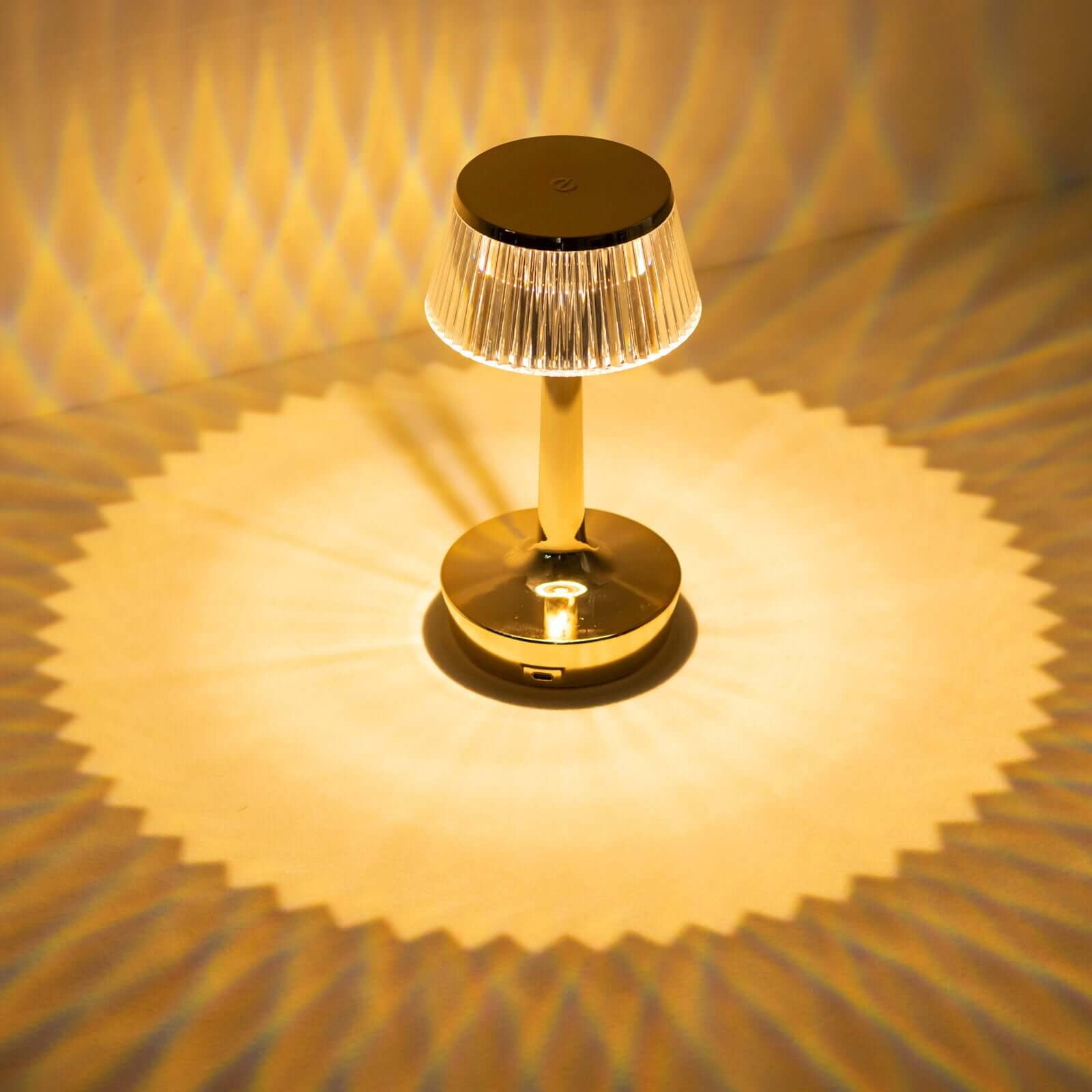 Efavormart Clear Gold Mushroom LED Crystal Table Lamp Centerpiece with ...