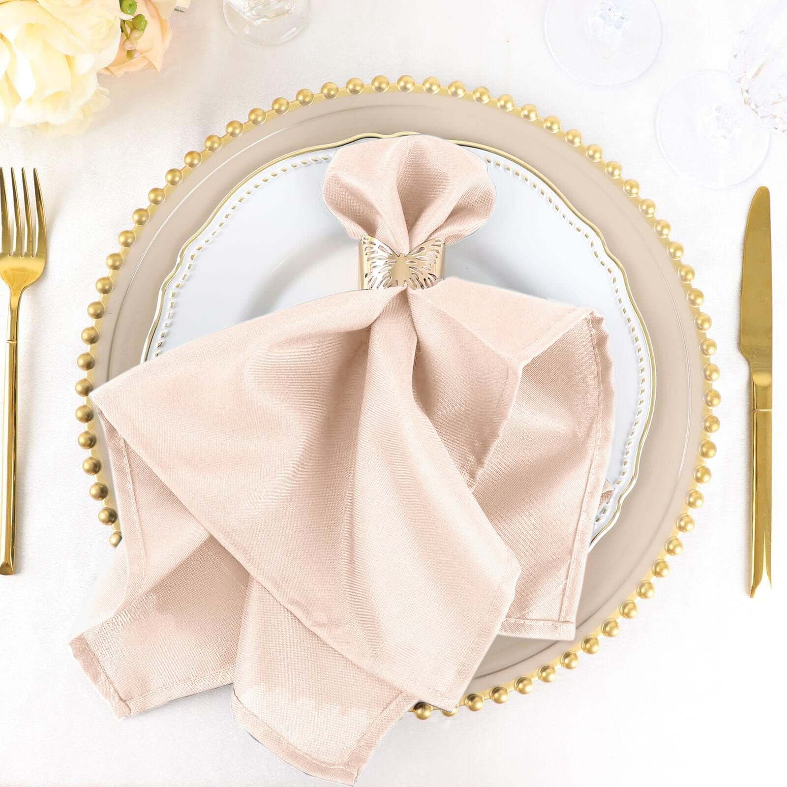 Efavormart 25 Pack Bulk Wedding Polyester Material | Blush Rose Gold ...