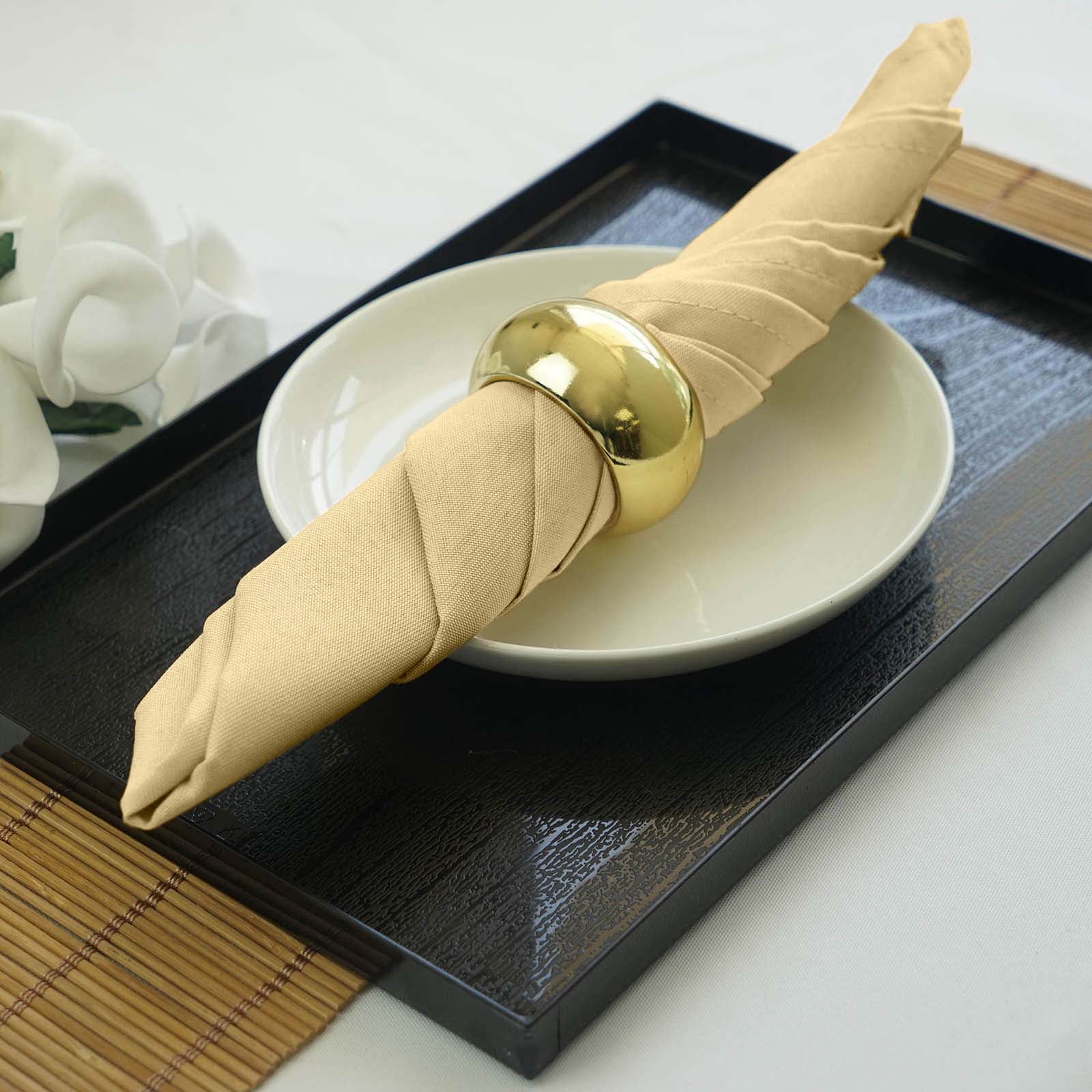 Efavormart Cloth Napkins Set of 25, 20x20 Inch Champagne Seamless ...