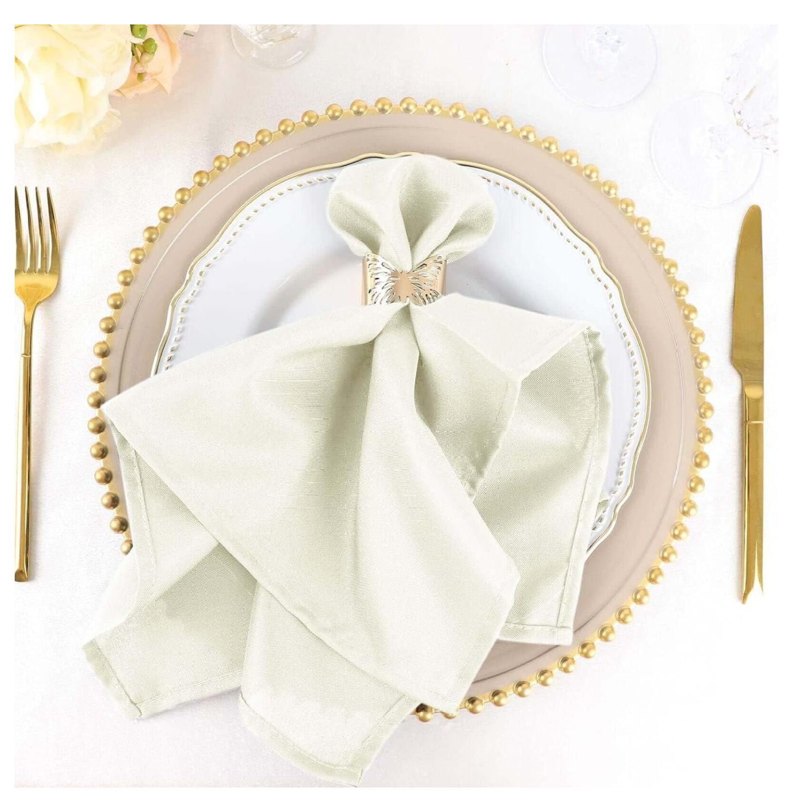 Efavormart Cloth Napkins Set of 25, 20x20 Inch Seamless Dinner Napkins ...