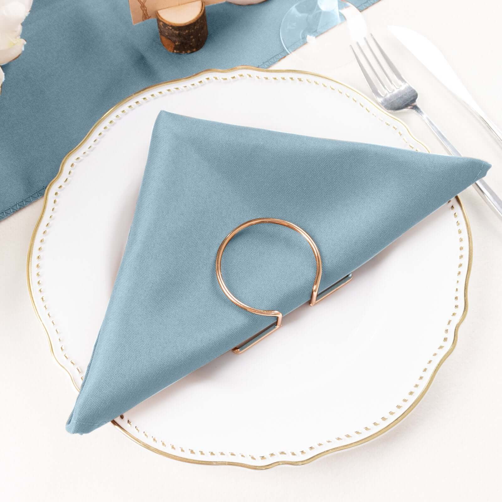 Efavormart Cloth Napkins Set of 5, 20x20 Inch Dusty Blue Seamless ...