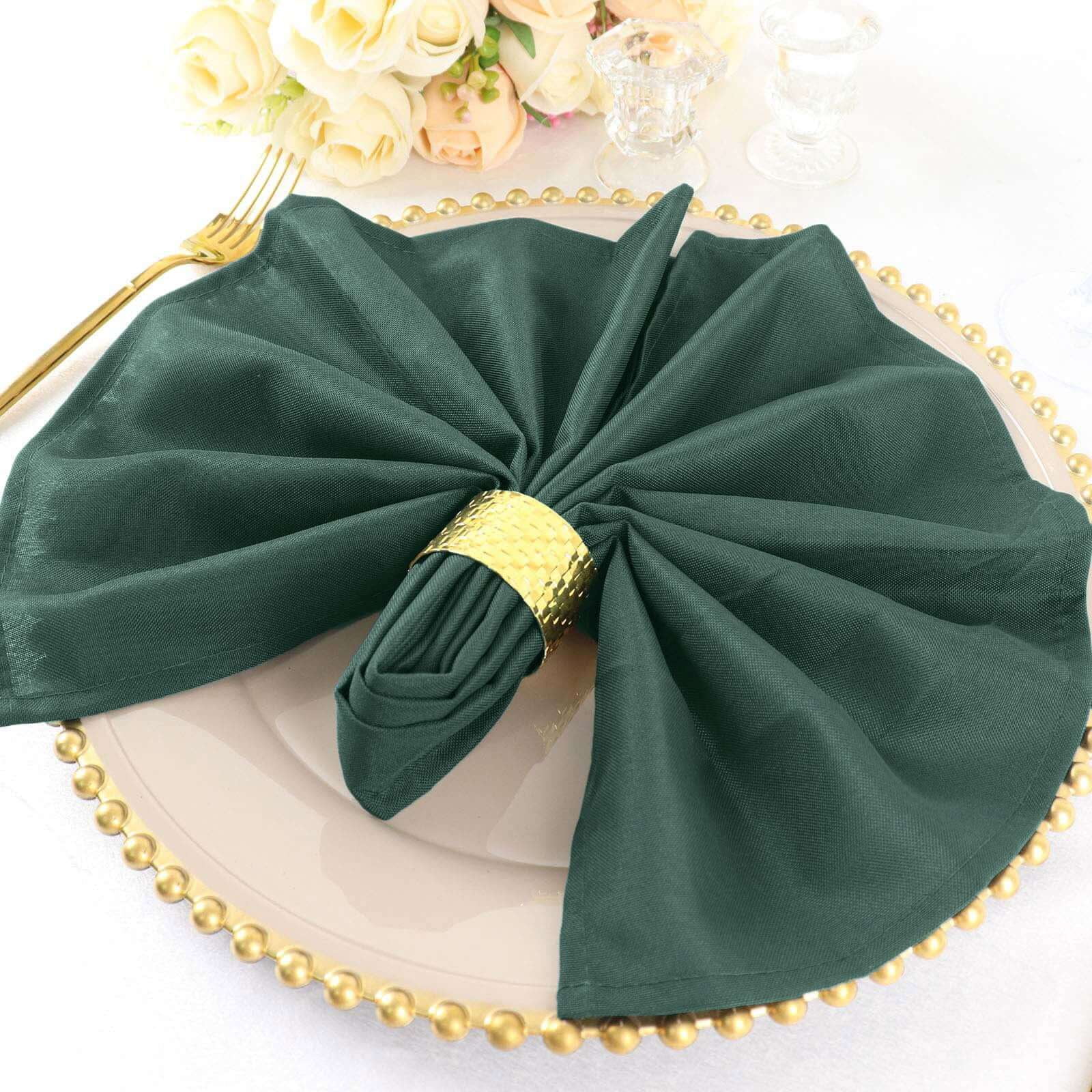 Efavormart Cloth Napkins Set of 5, 20x20 Inch Hunter Green Seamless ...