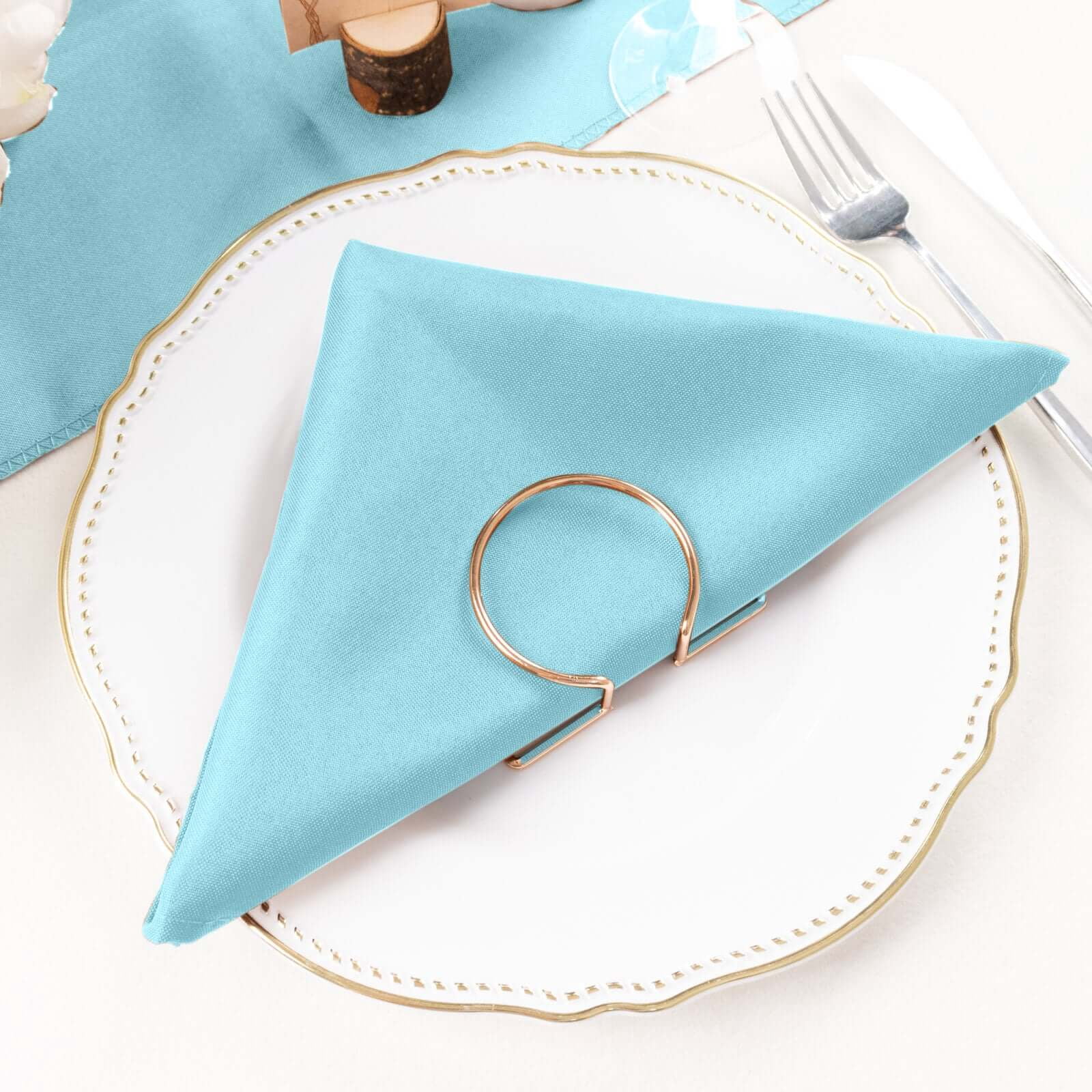 eFavormart Pack of 5 Light Blue 20" x 20" Washable Polyester Napkins ...