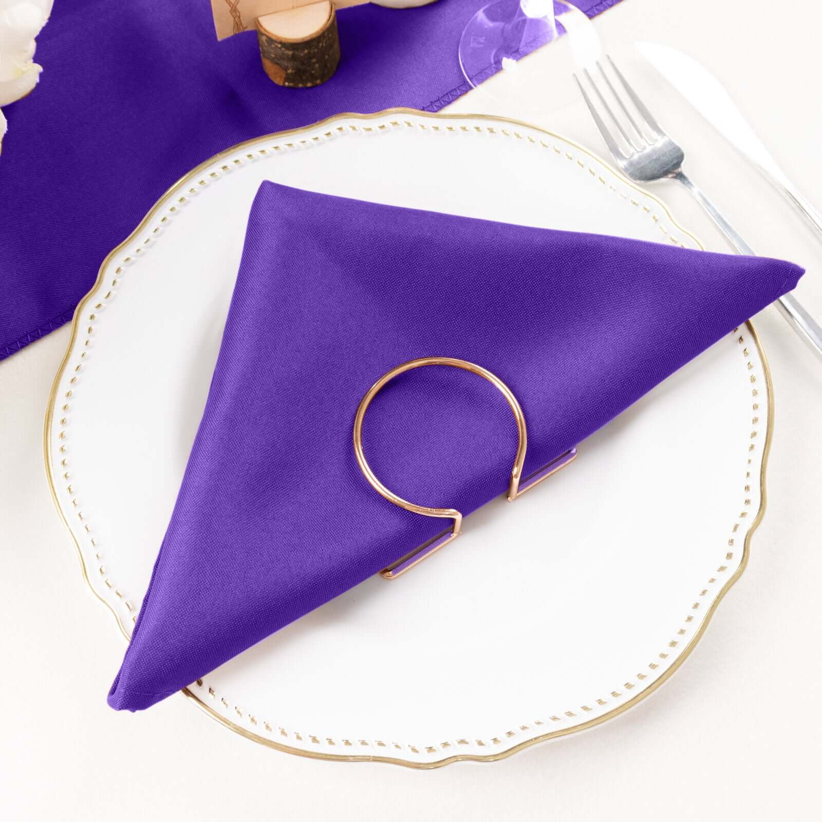 Efavormart Cloth Napkins Set of 5, 20x20 Inch Purple Seamless Dinner ...