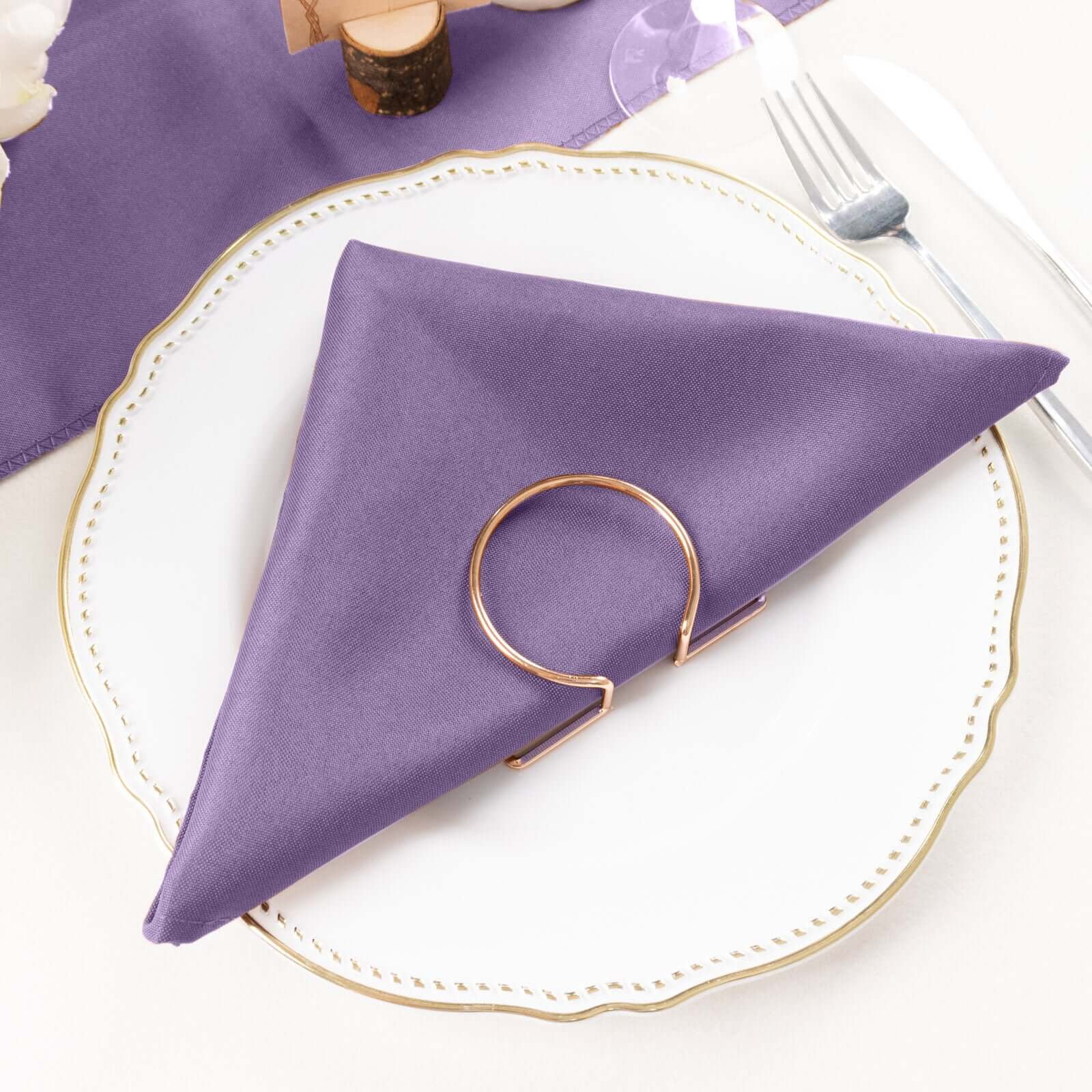 Efavormart Cloth Napkins Set of 5, 20x20 Inch Violet Seamless Dinner ...