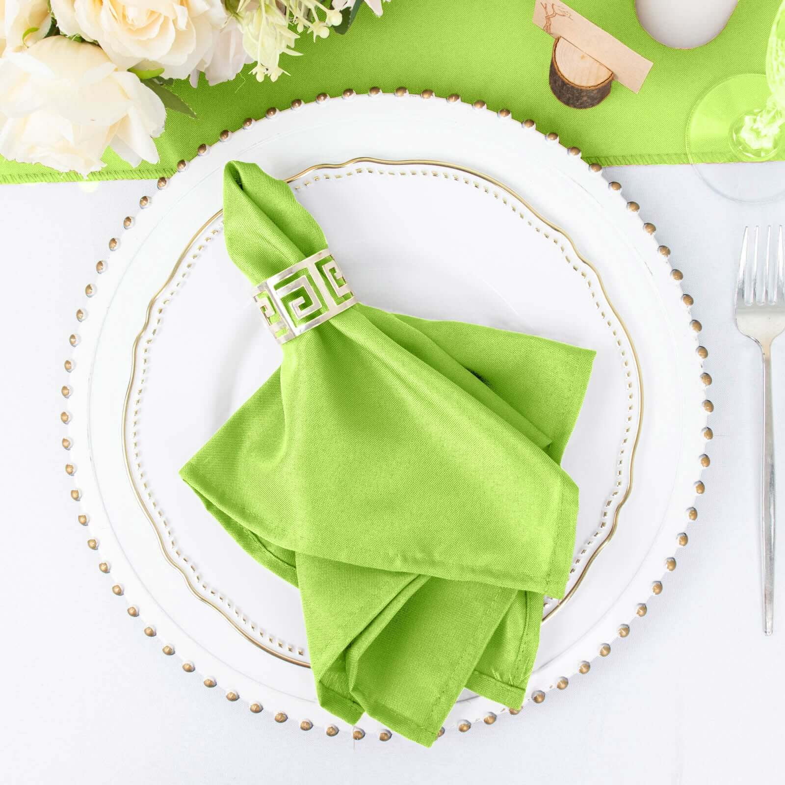 Efavormart Cloth Napkins Set of 50, 17x17 Inch Lime Green Seamless ...