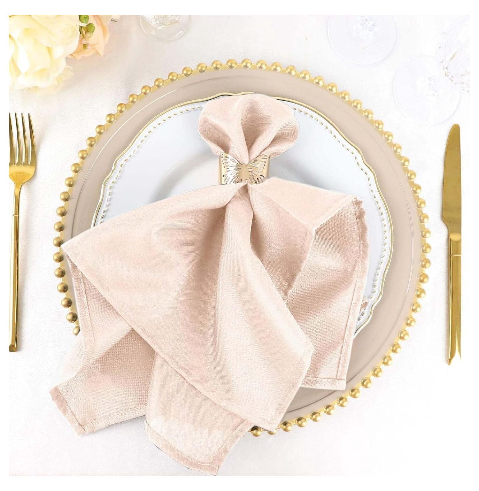 Efavormart Cloth Napkins Set of 50, 20x20 Inch Seamless Dinner Napkins ...