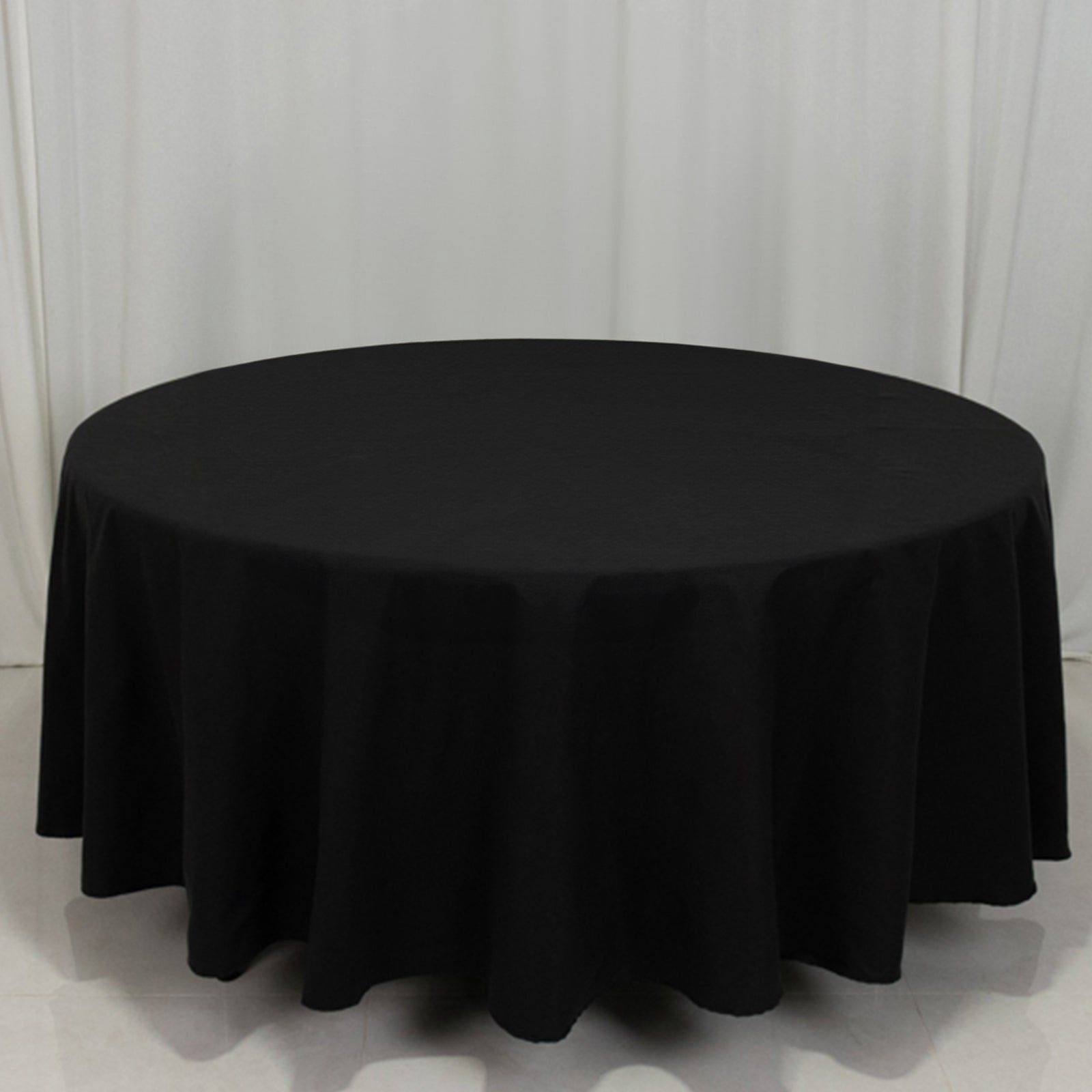 Efavormart Cotton Blend Round Tablecloth 108" Black - Wrinkle-Resistant ...