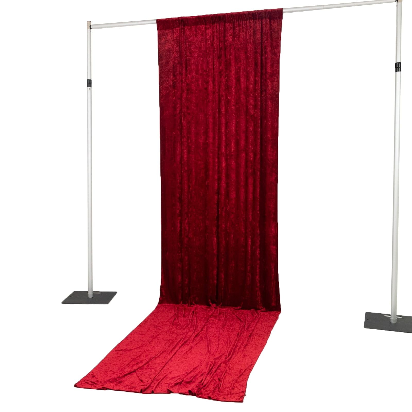 Efavormart Crushed Velvet Backdrop Curtain – Red 5ft x 14ft Event Drape ...