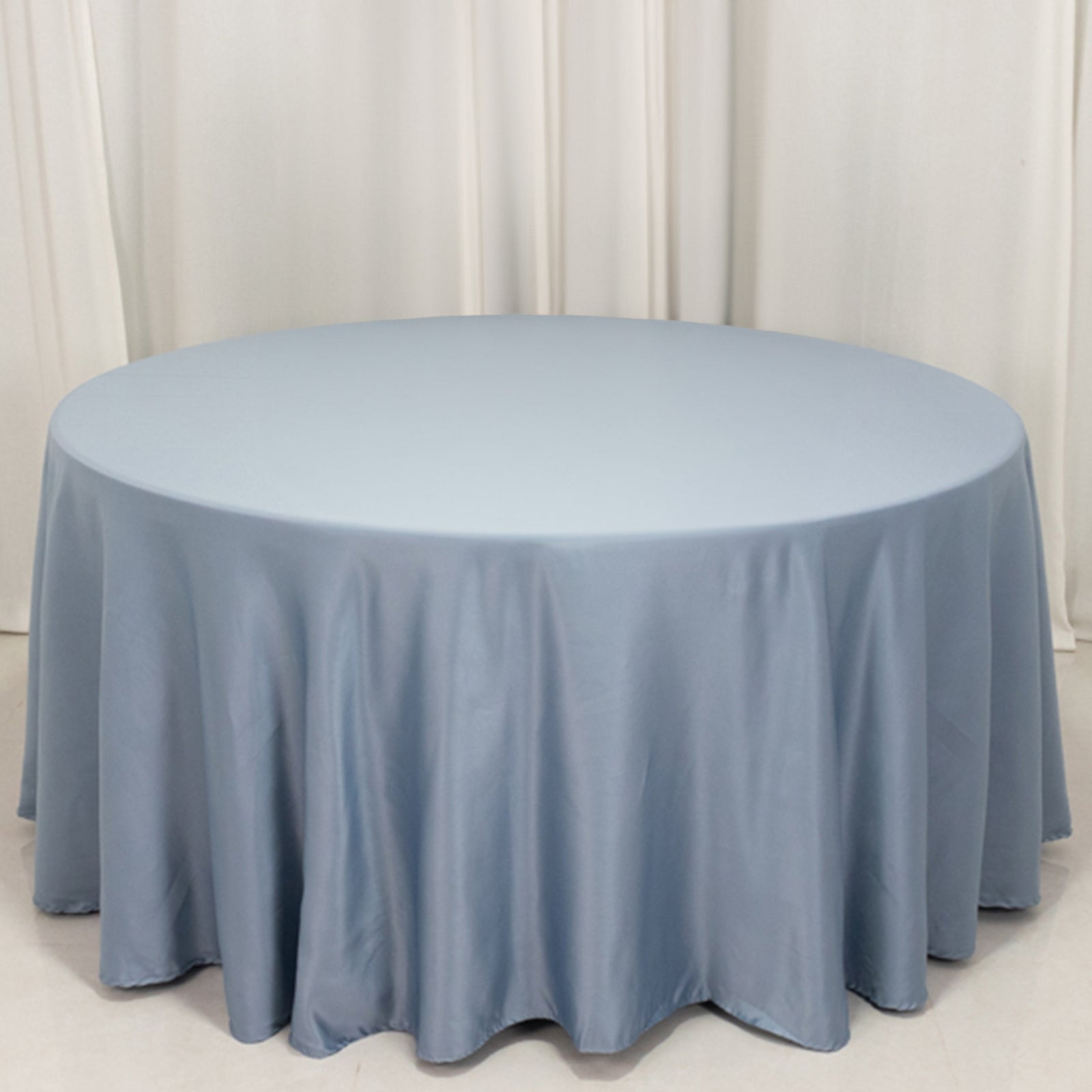Efavormart Dusty Blue Seamless Lamour Satin Round Tablecloth - 120" for ...