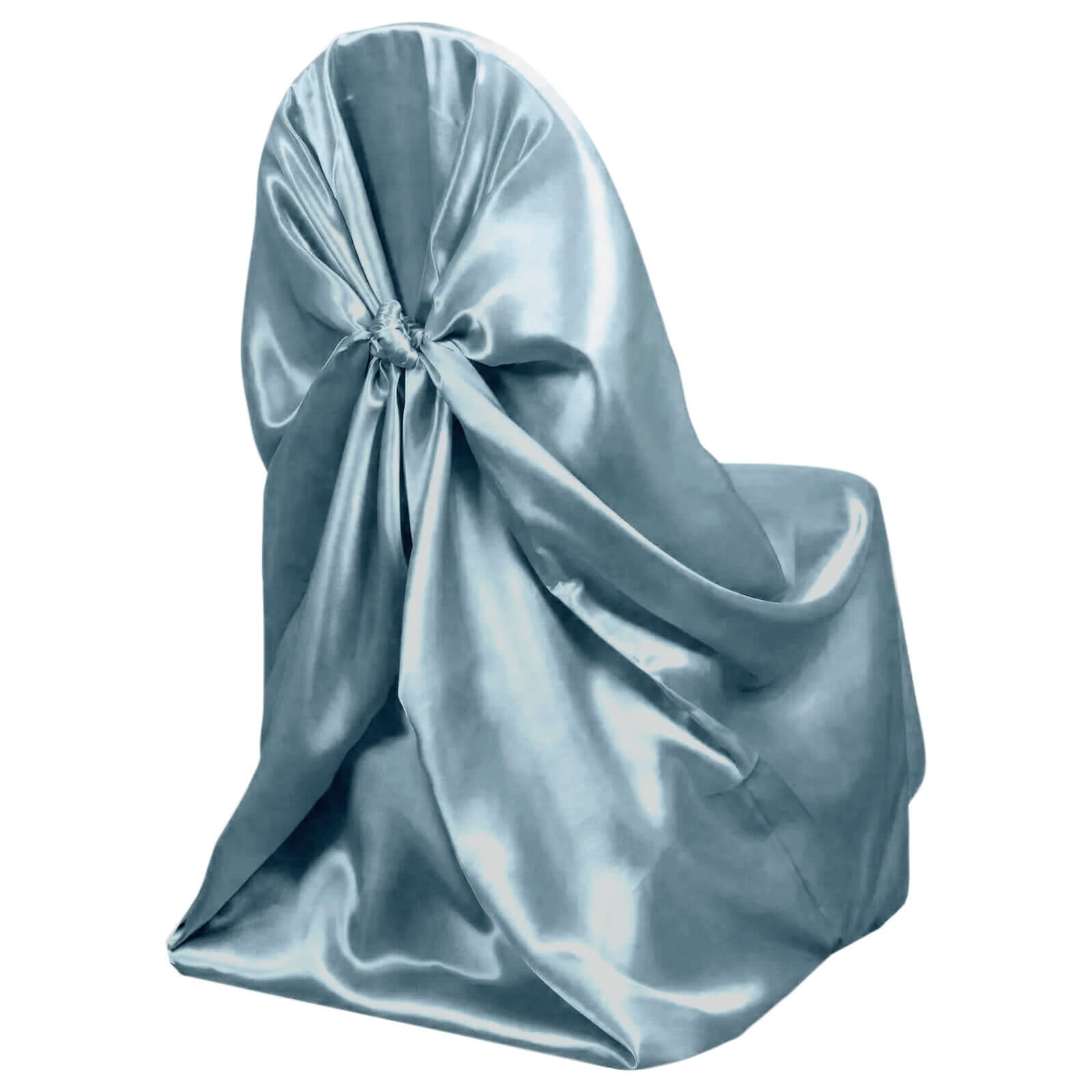 Efavormart Dusty Blue Silky Satin Universal Chair Covers Fits All Type ...