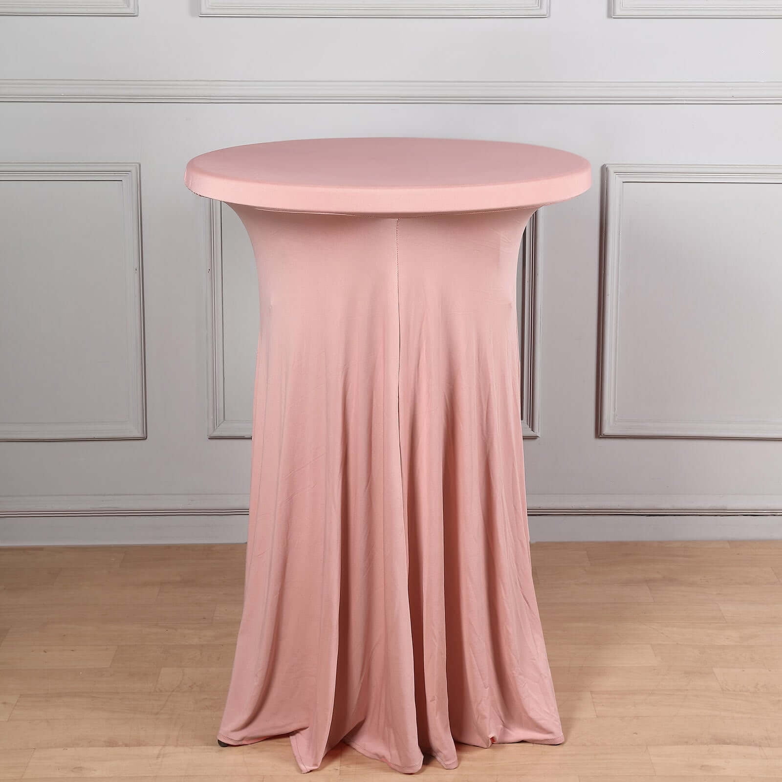 Efavormart Dusty Rose Round Spandex Cocktail Table Cover With Natural ...