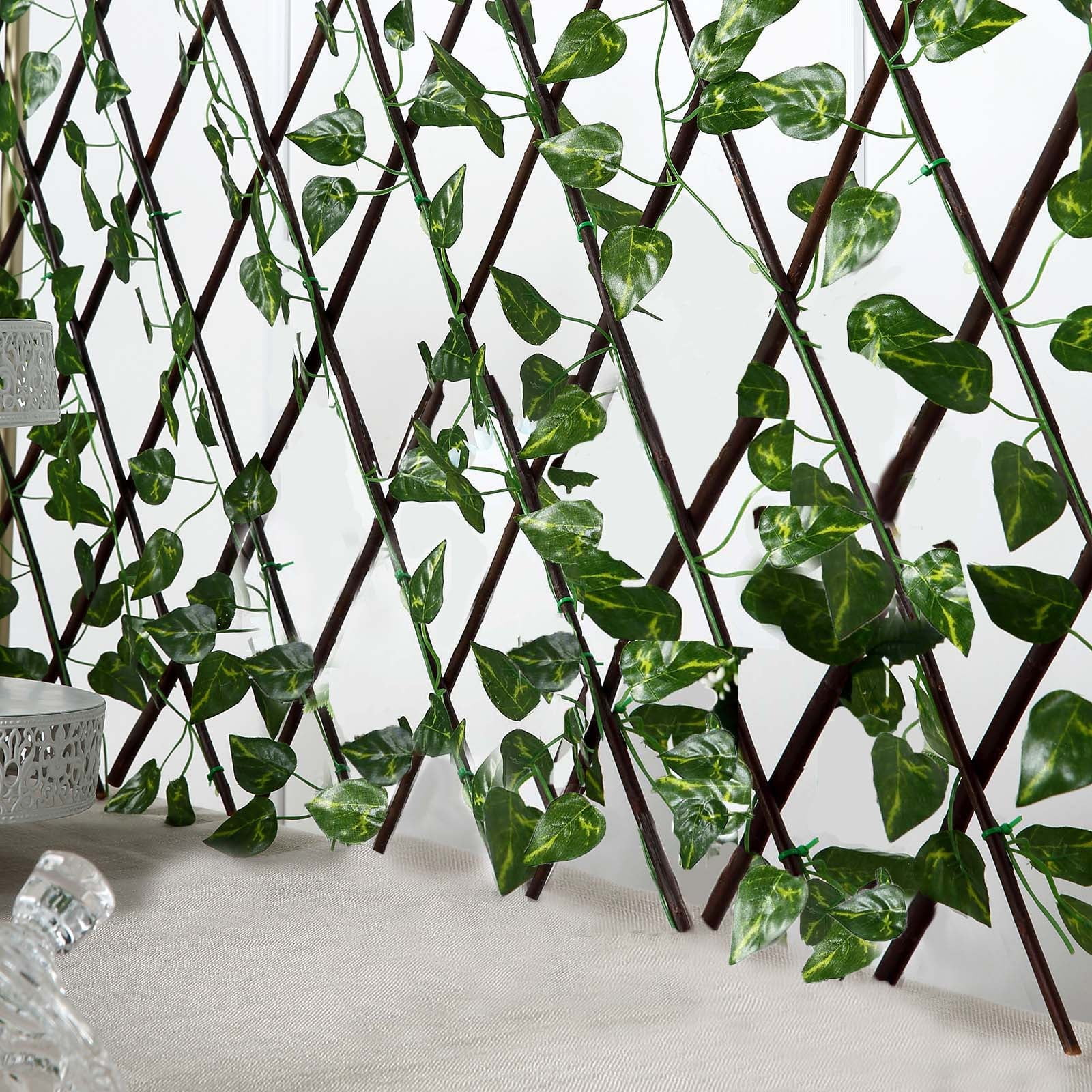 Efavormart Expandable Lattice Fence, Artificial Ivy Trellis Privacy ...