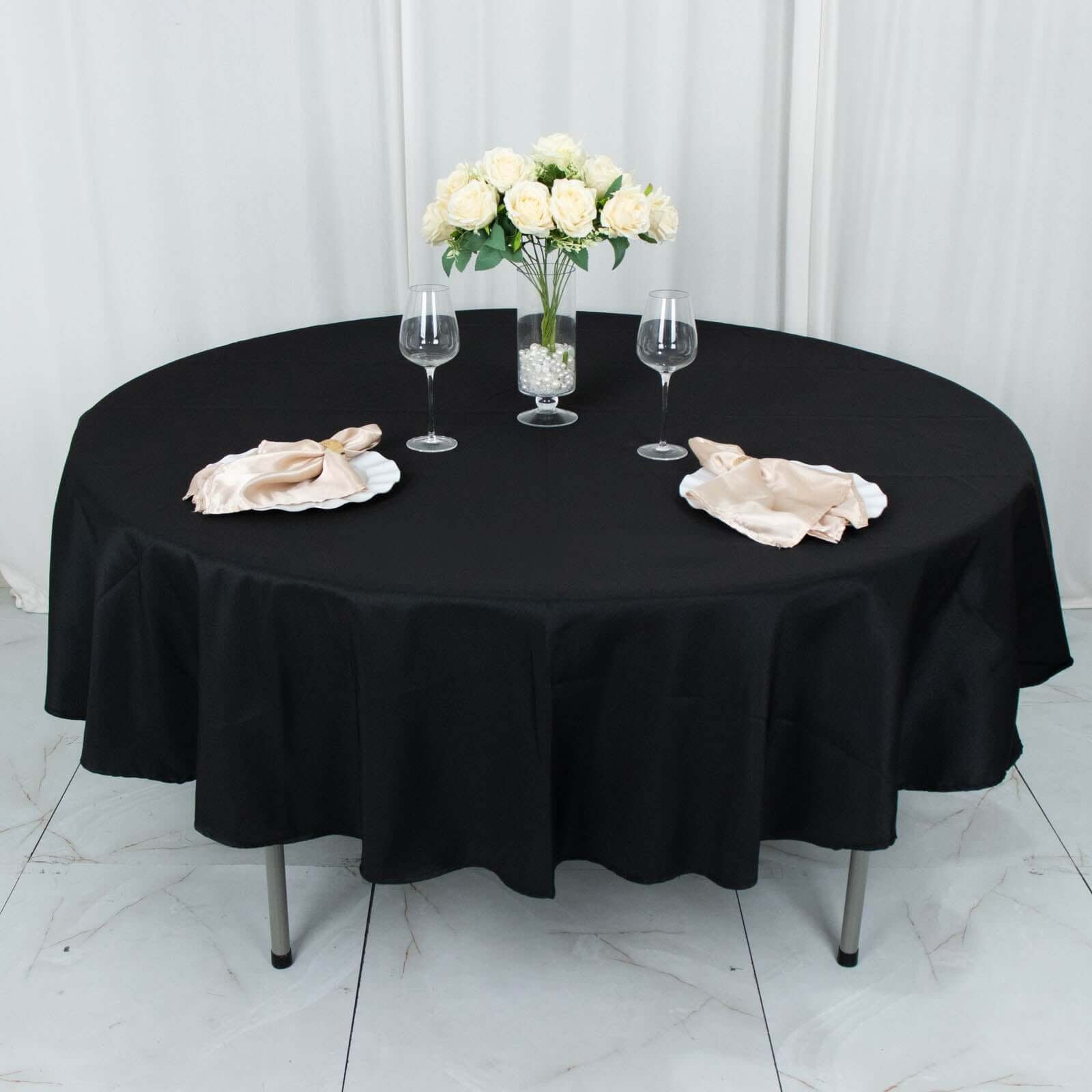 Efavormart Fire Retardant Black Tablecloth 90" Seamless Premium ...
