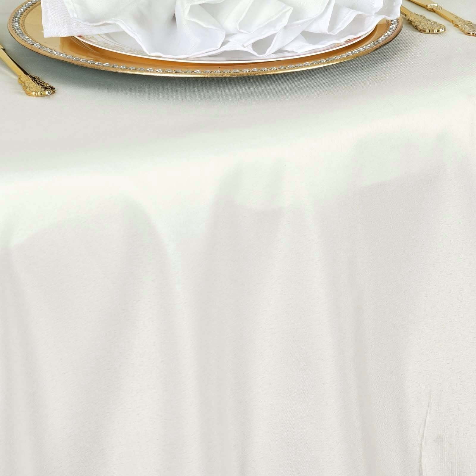 Efavormart Fire Retardant Ivory Tablecloth 132" Seamless Premium ...
